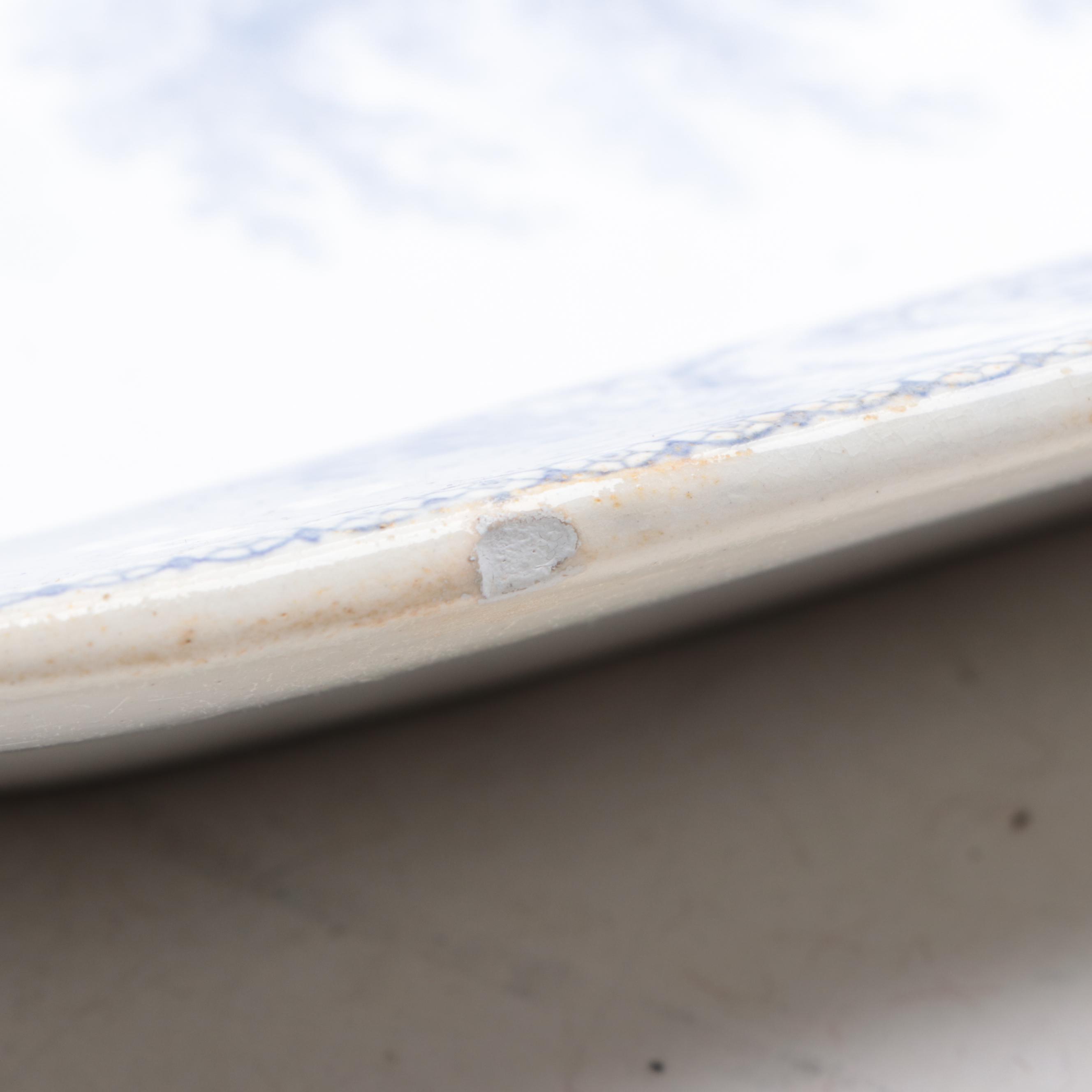 Mellor, Venables & Co. Blue and White Staffordshire Ironstone Platter ...