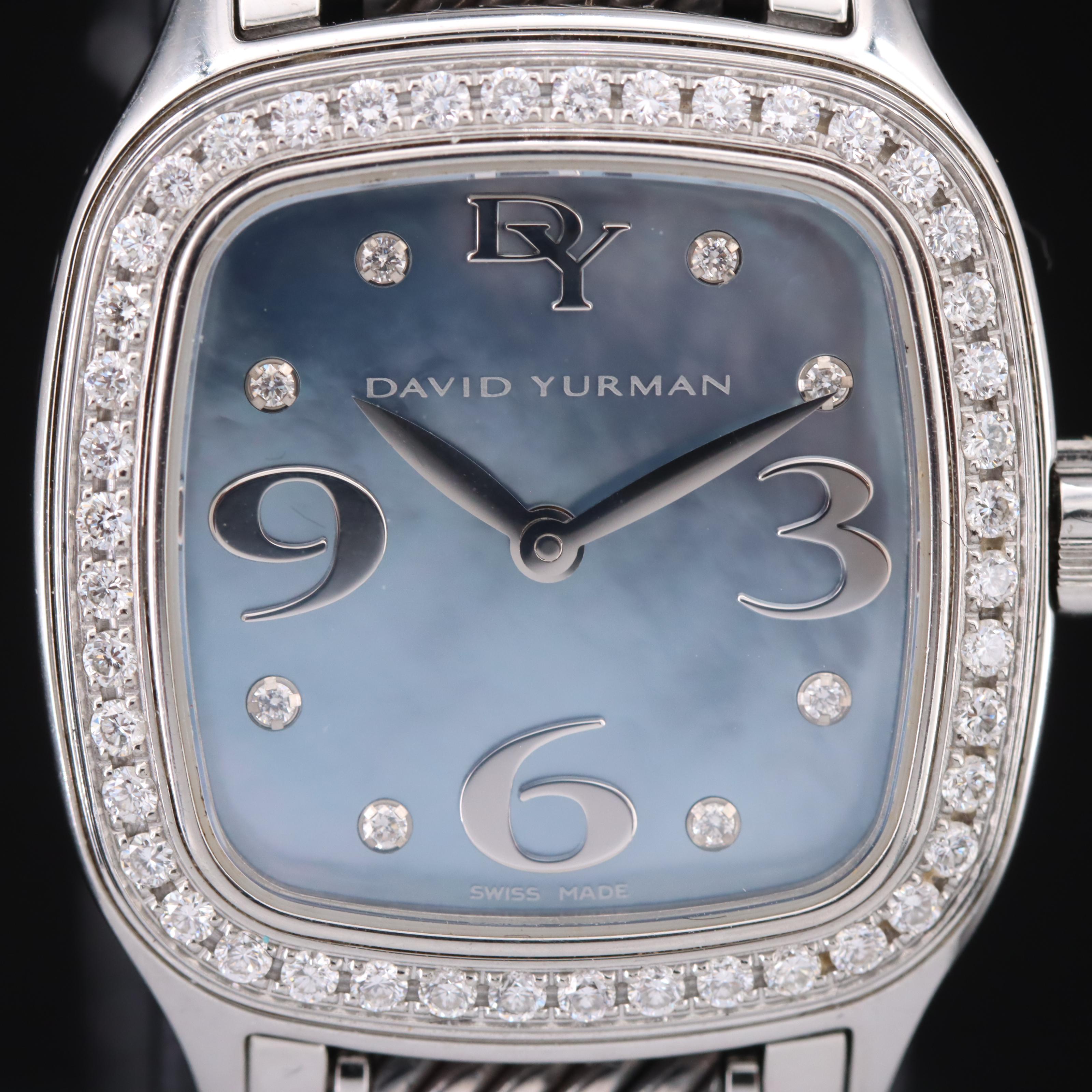 David Yurman Thoroughbred Diamond Dial and Bezel Quartz Wristwatch ...