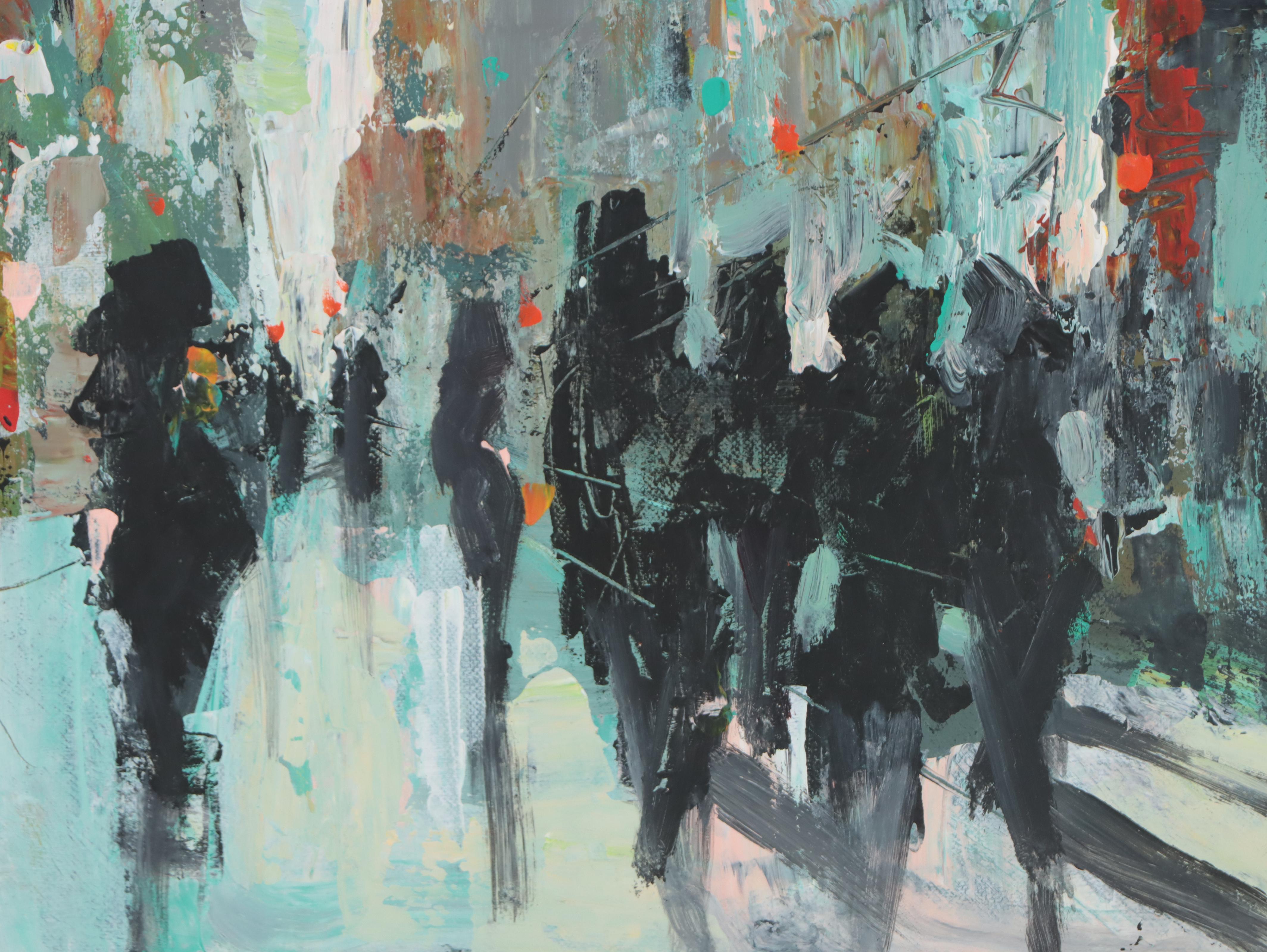 Sam Raines Street Scene Acrylic Painting, 21st Century | EBTH