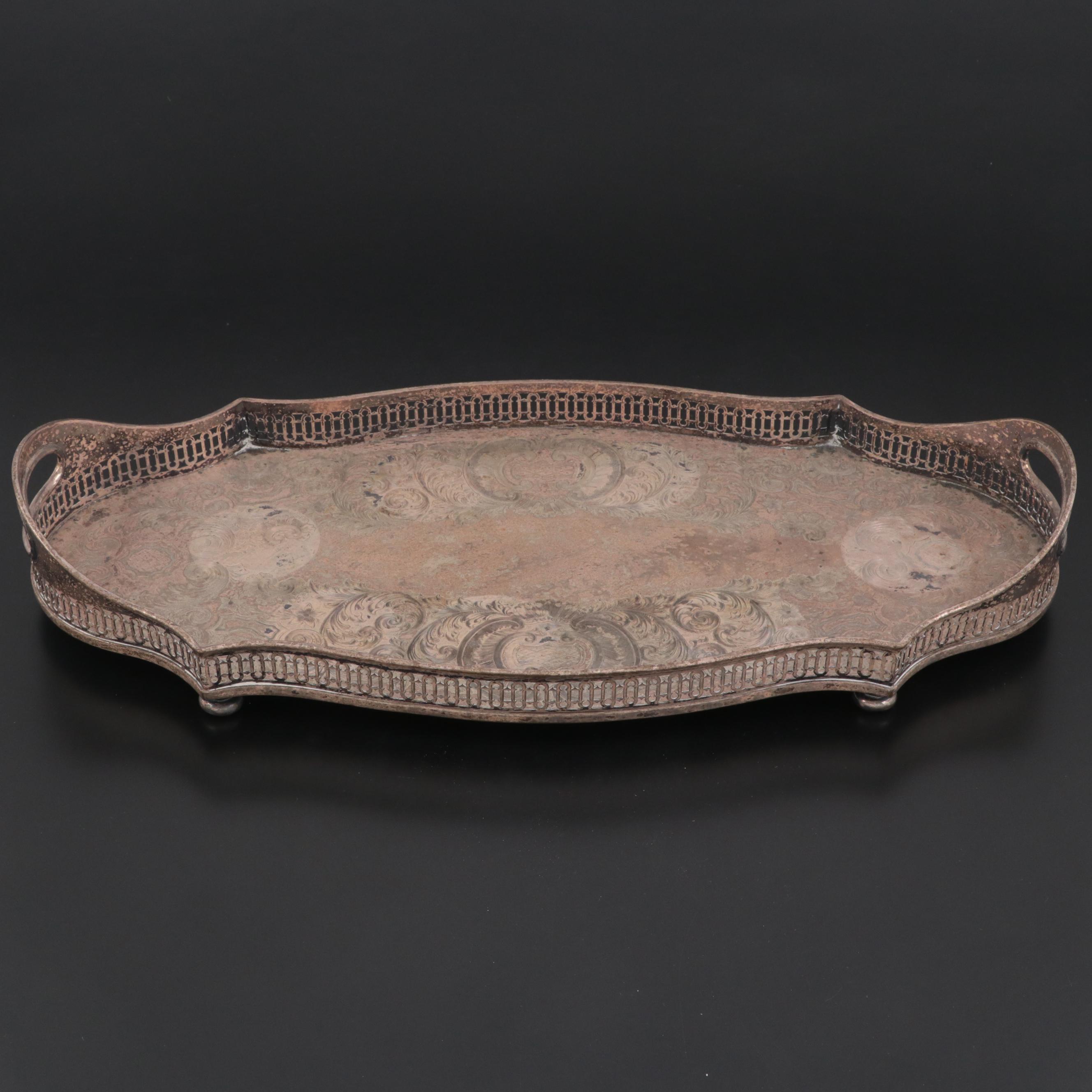 Italian Silver Plate Reticulated Serving Tray | EBTH