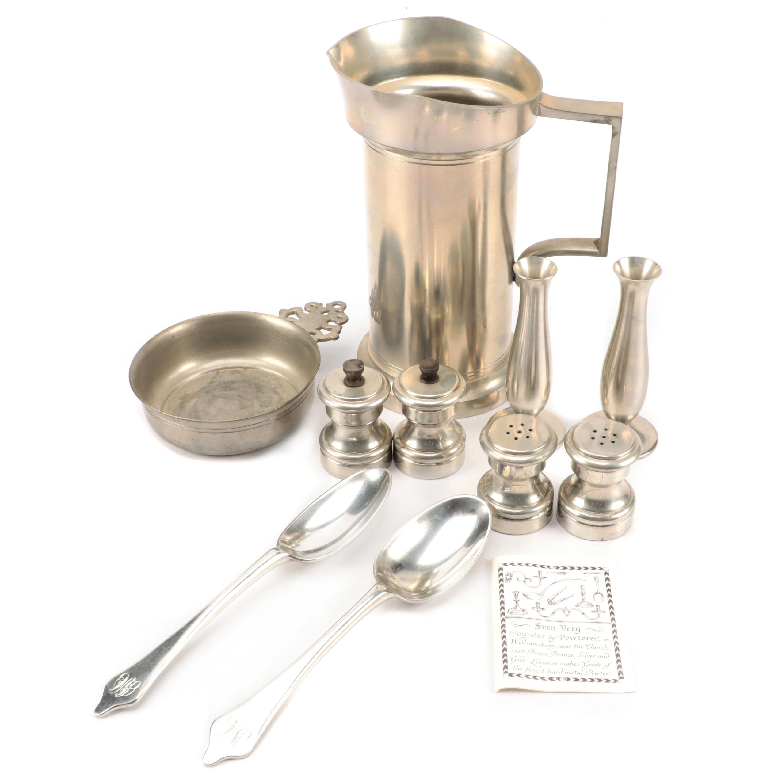 Royal Holland Pewter Pitcher with Other Pewter Tableware | EBTH
