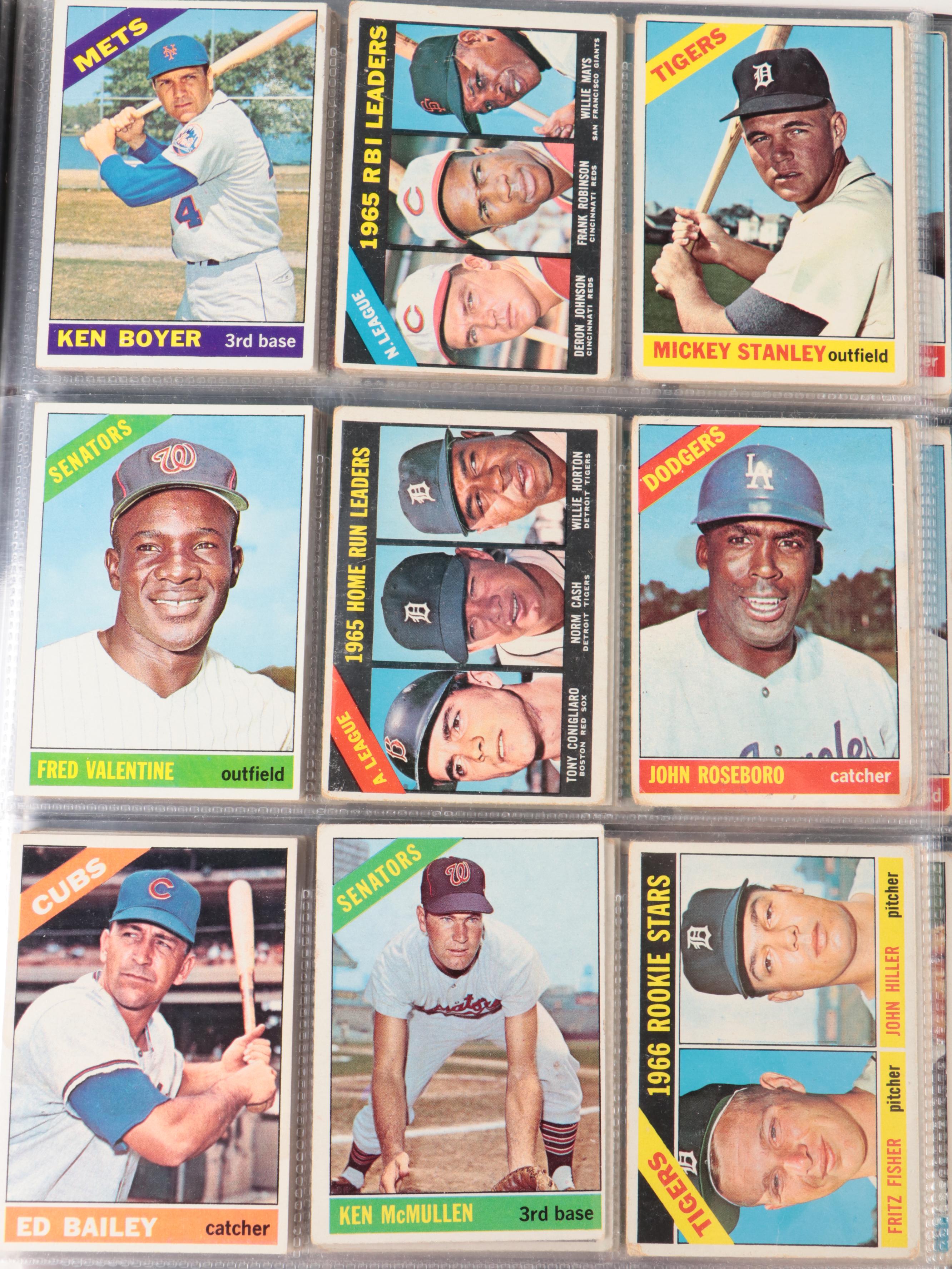 1966 Topps Baseball Cards with Clemente, Koufax, Stargell, Mays, Aaron ...