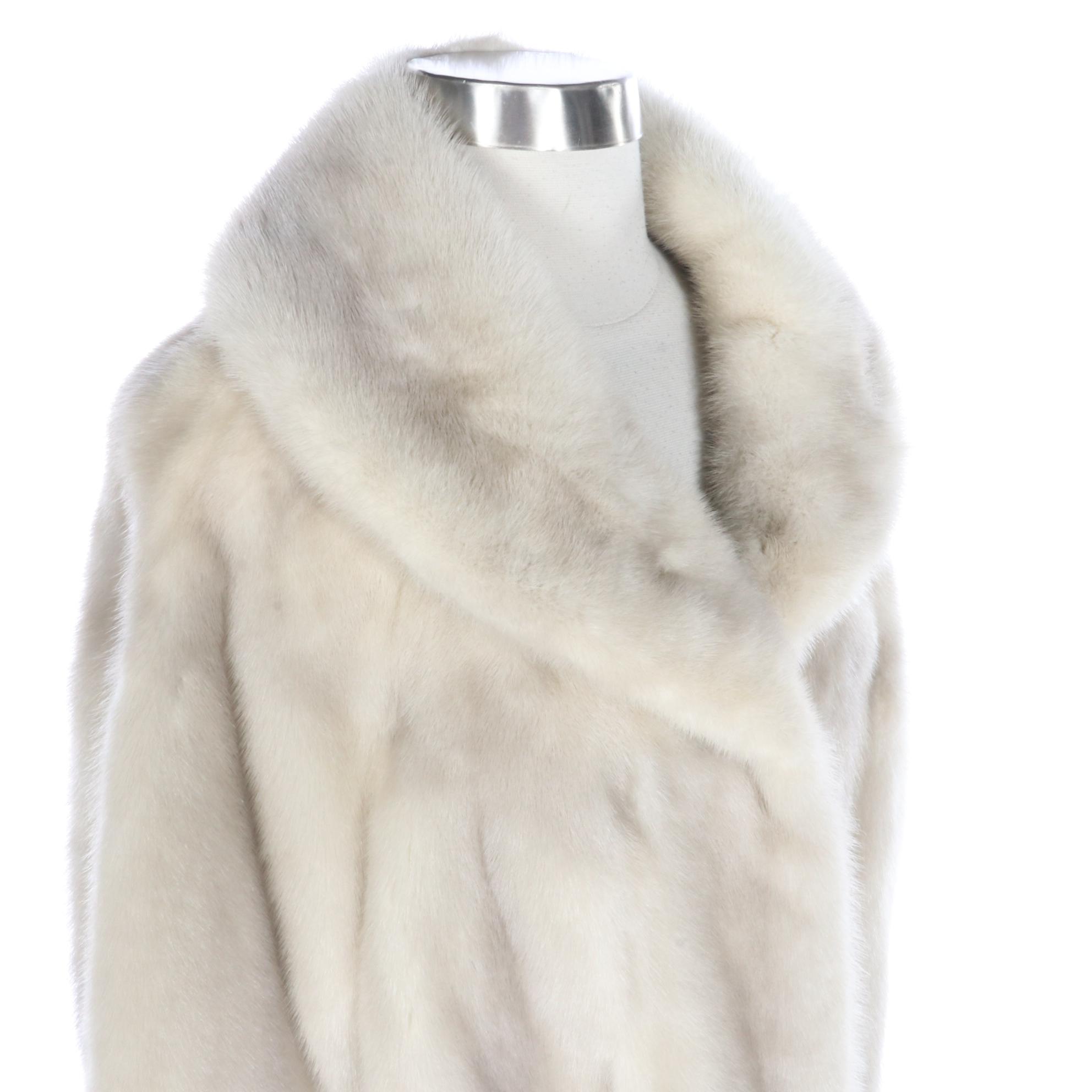 EMBA Azurene Ranched Mink Fur Stole with Shawl Collar from Roark Furs ...