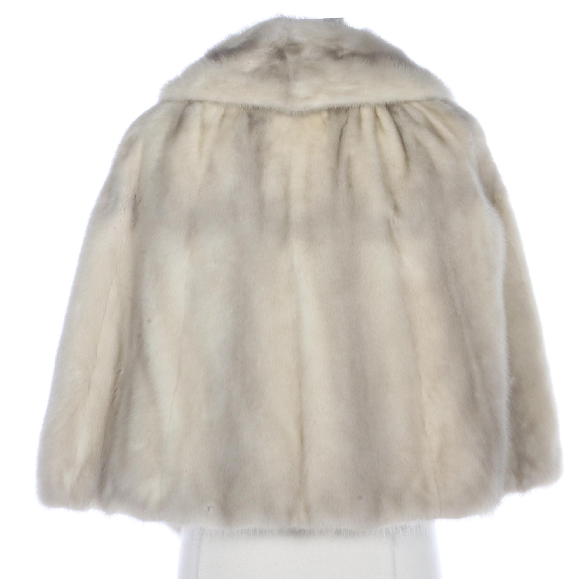 EMBA Azurene Ranched Mink Fur Stole with Shawl Collar from Roark Furs ...