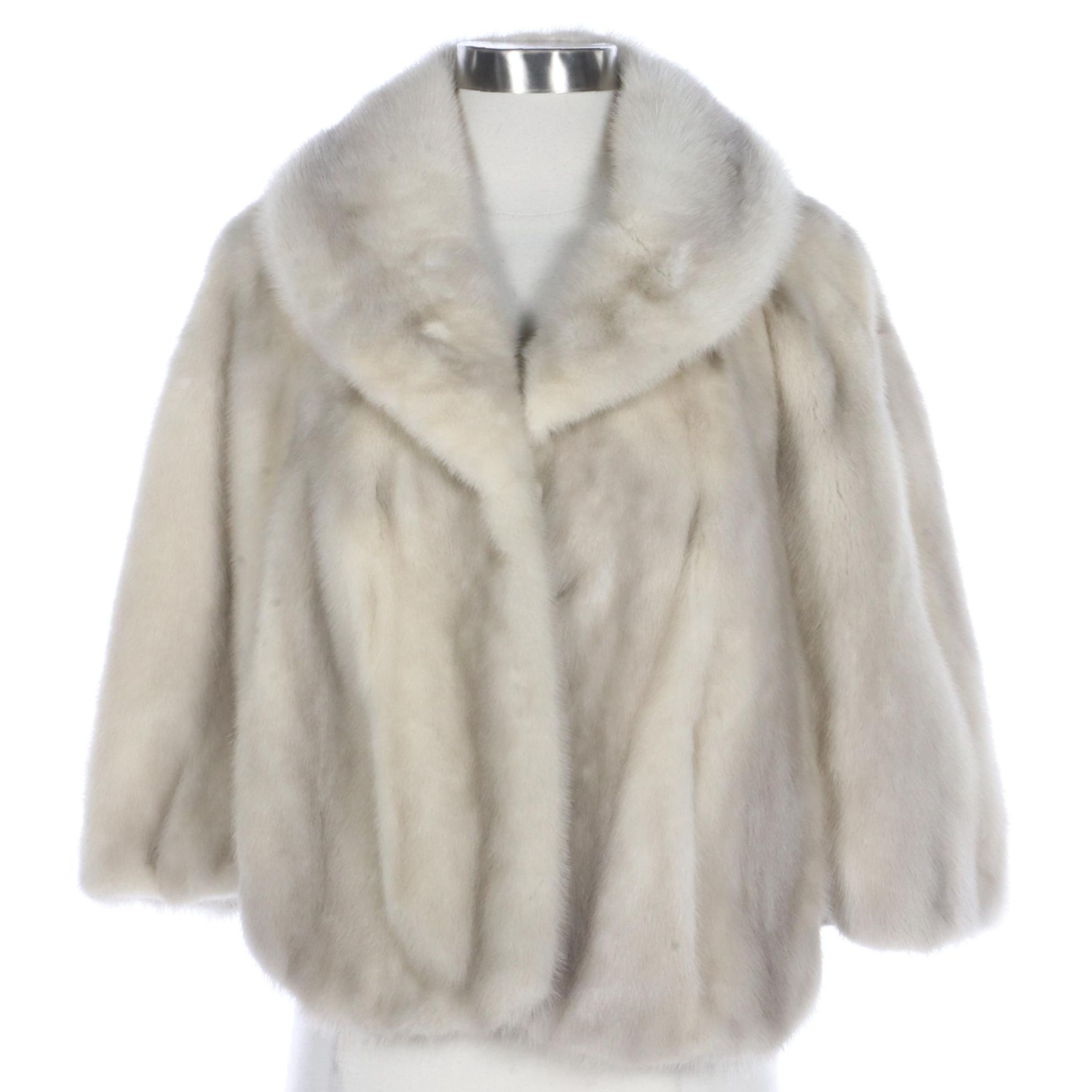 EMBA Azurene Ranched Mink Fur Stole with Shawl Collar from Roark Furs ...