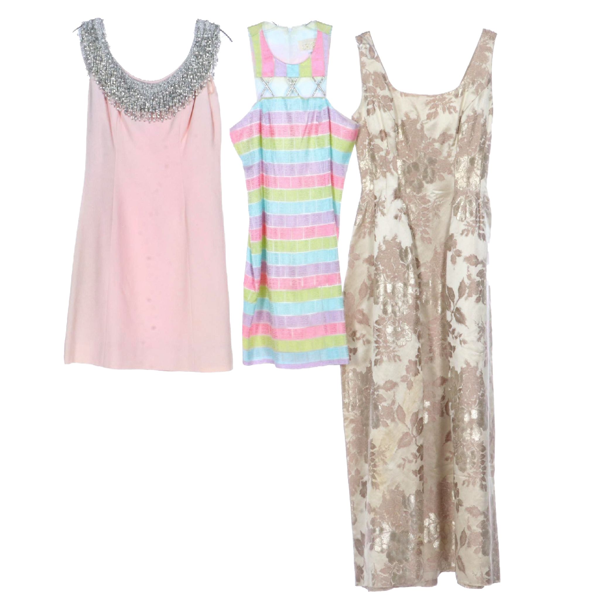 Jack Bryan Dupuis Beaded Dress, Silk Damask Long Dress and Caché ...