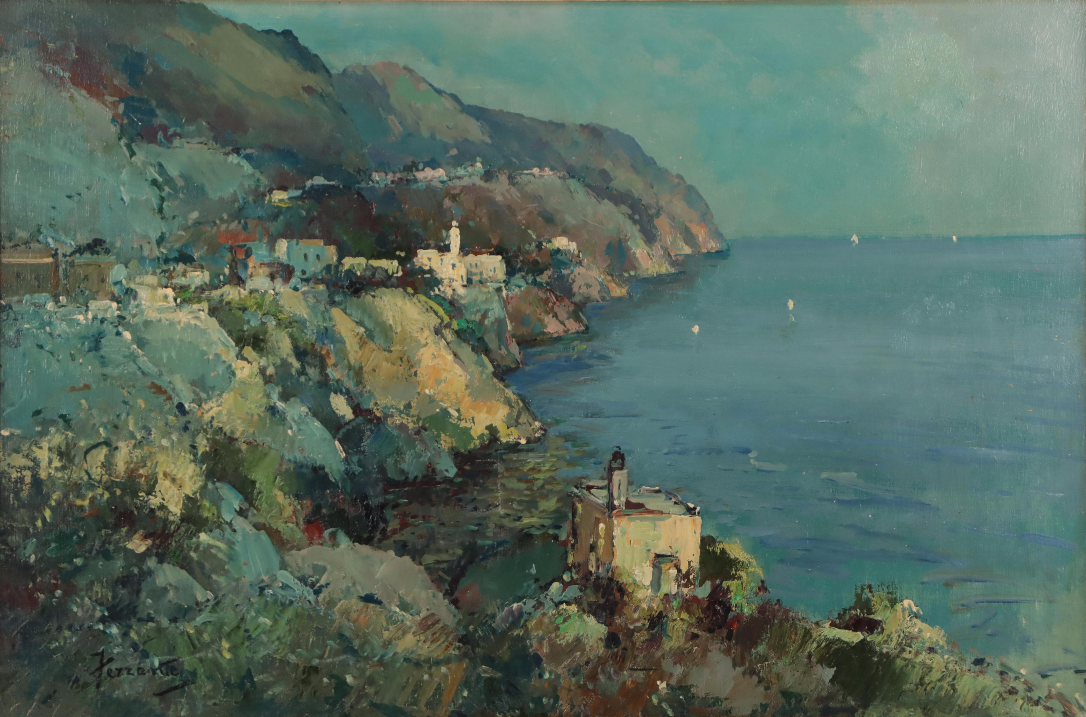 Ferrante Amalfi Coastal Landscape Oil Painting | EBTH
