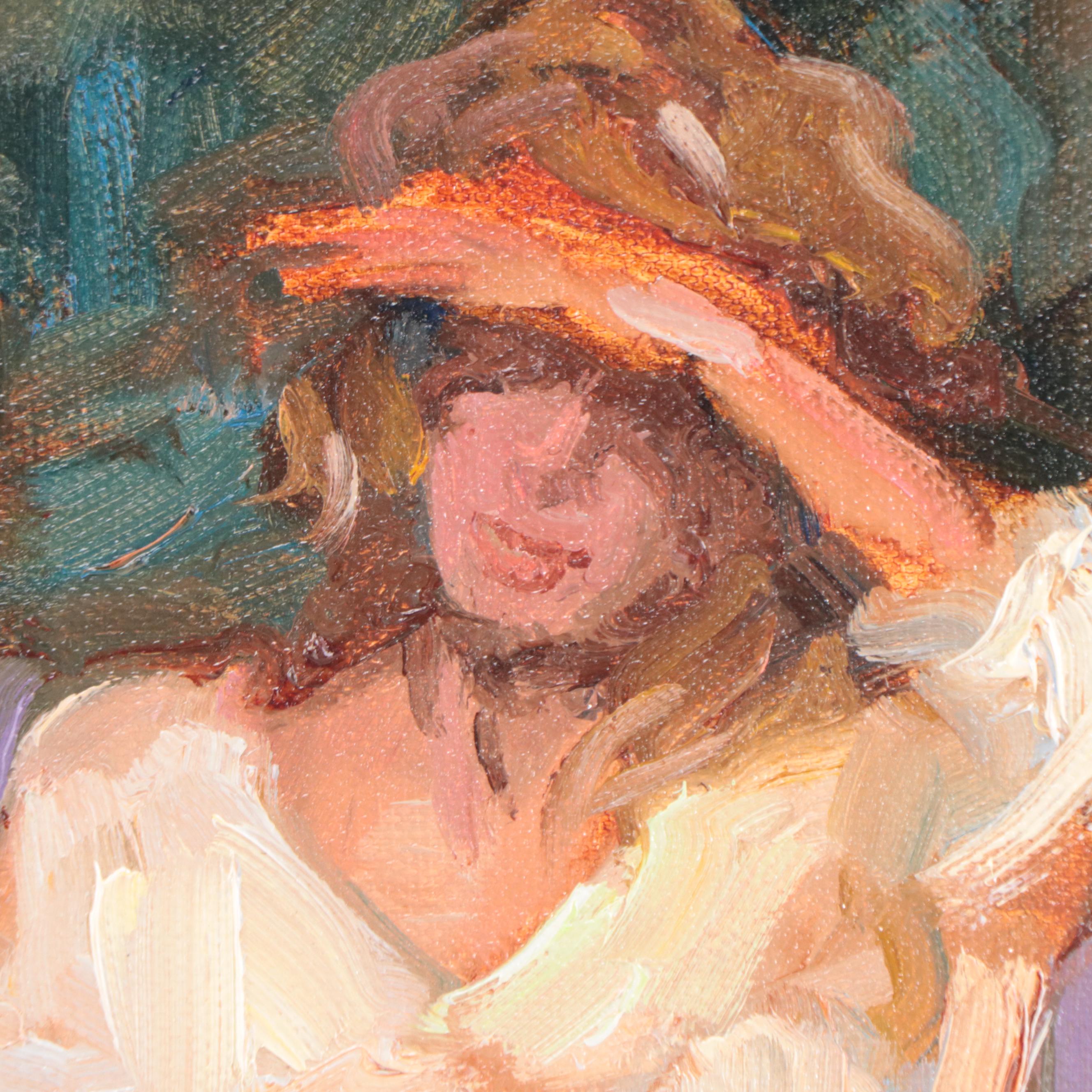 Sally Rosenbaum Oil Painting of Seated Figure, 21st Century | EBTH