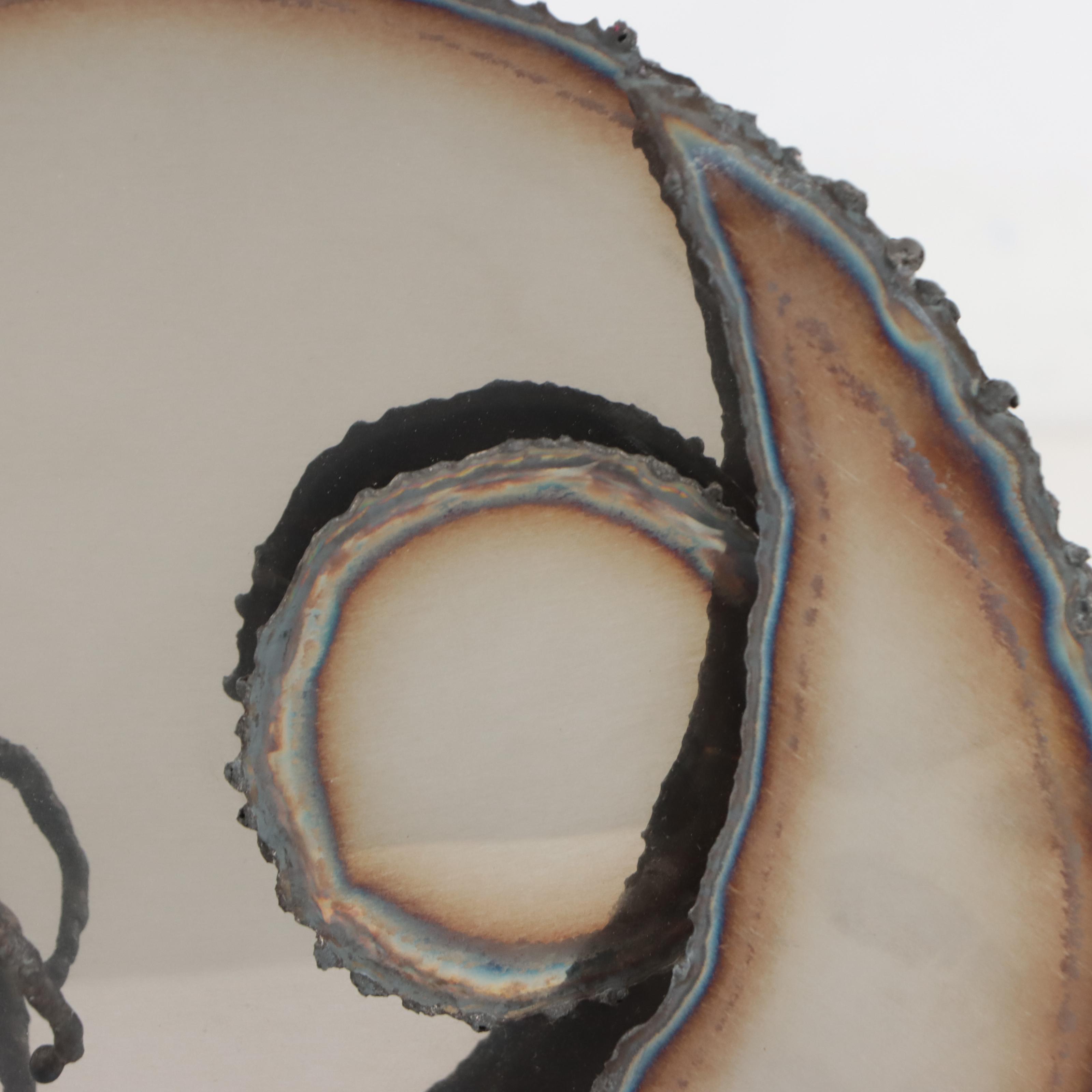 Ron Isaacson Laser Cut Polished Metal Sculpture With Solder Figure ...