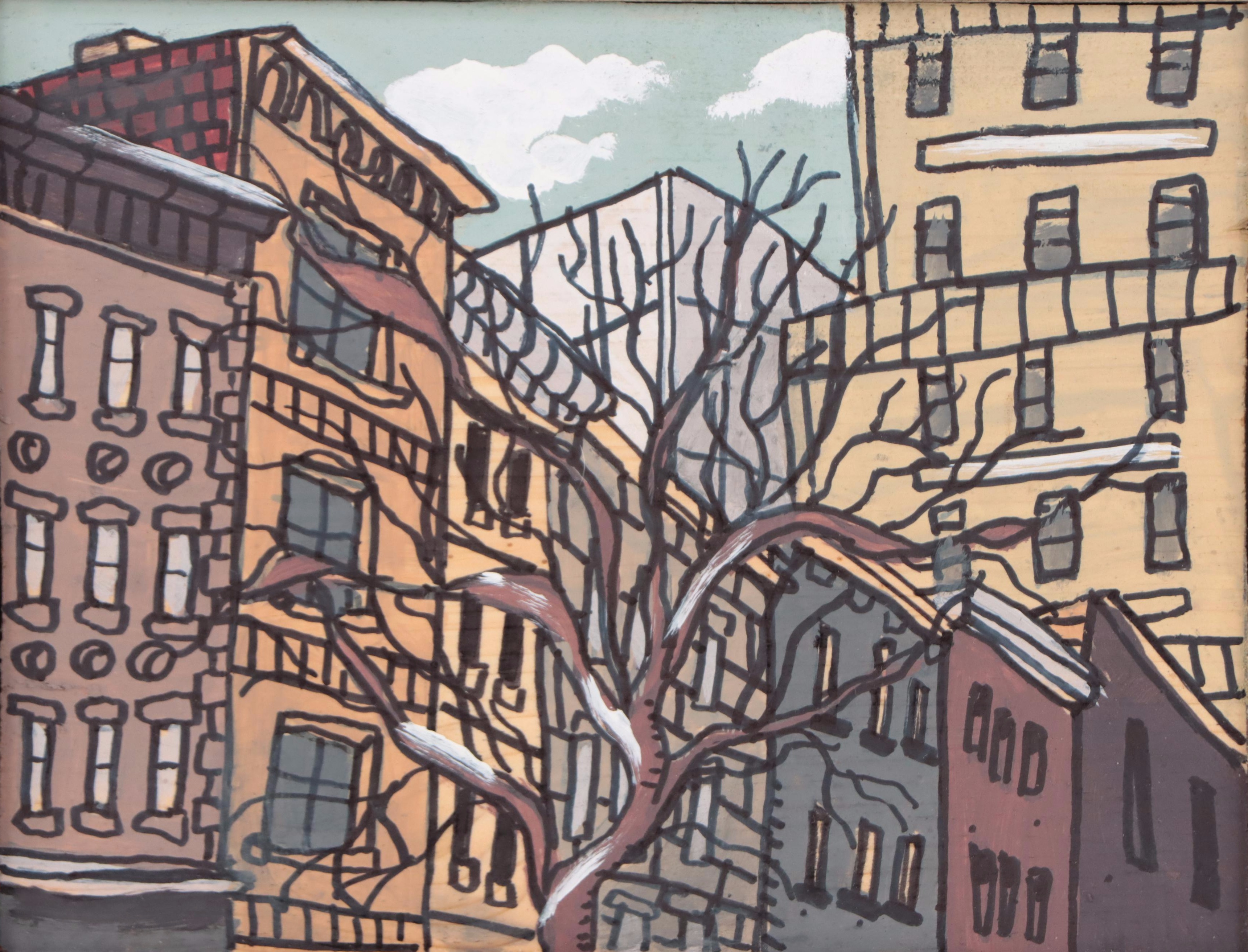 Aaron Wooten Mixed Media Painting "Tree on Division Avenue," 2023 | EBTH