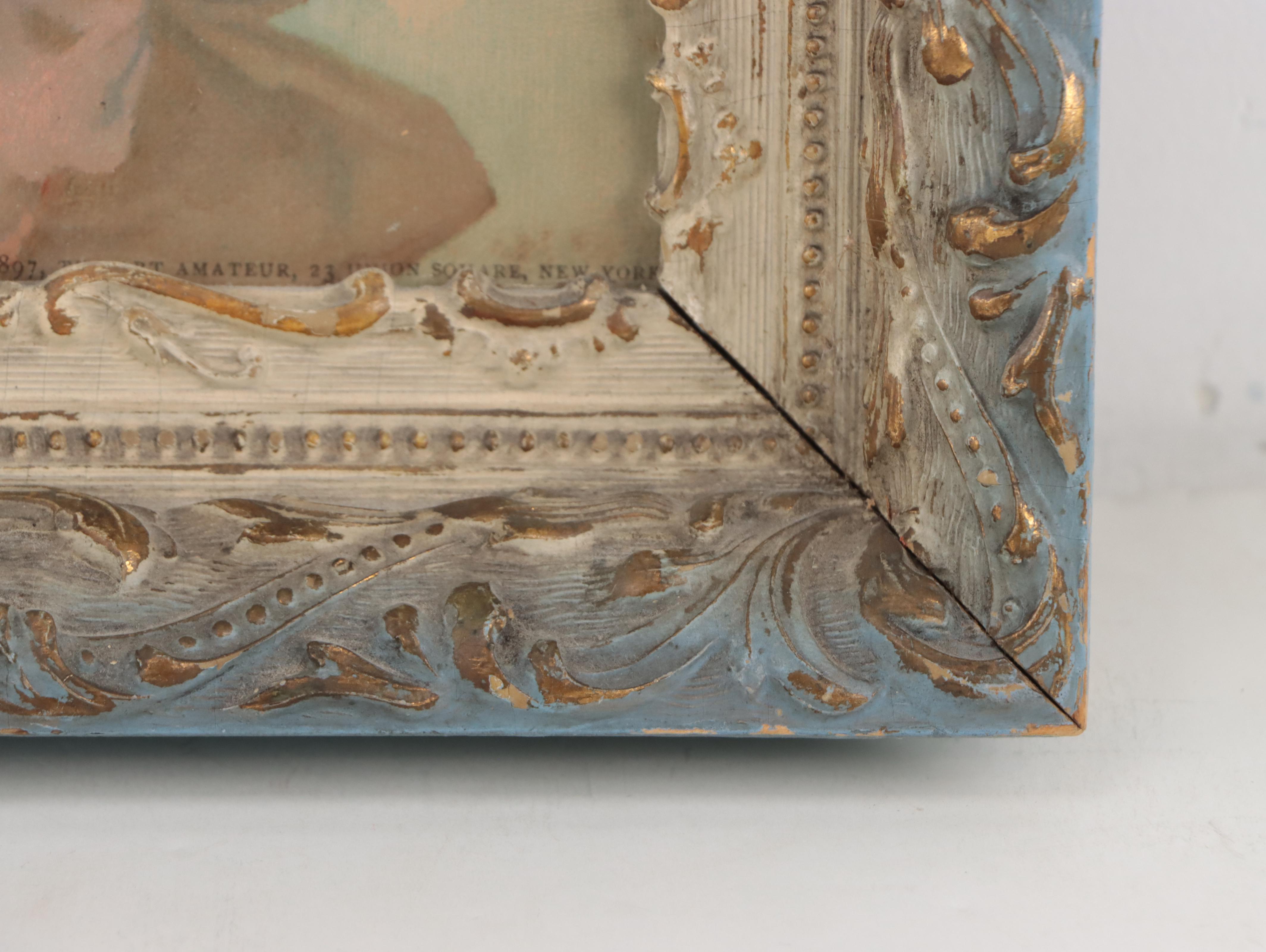 Chromolithograph of Children Playing With Butterfly "Little Sweethearts ...