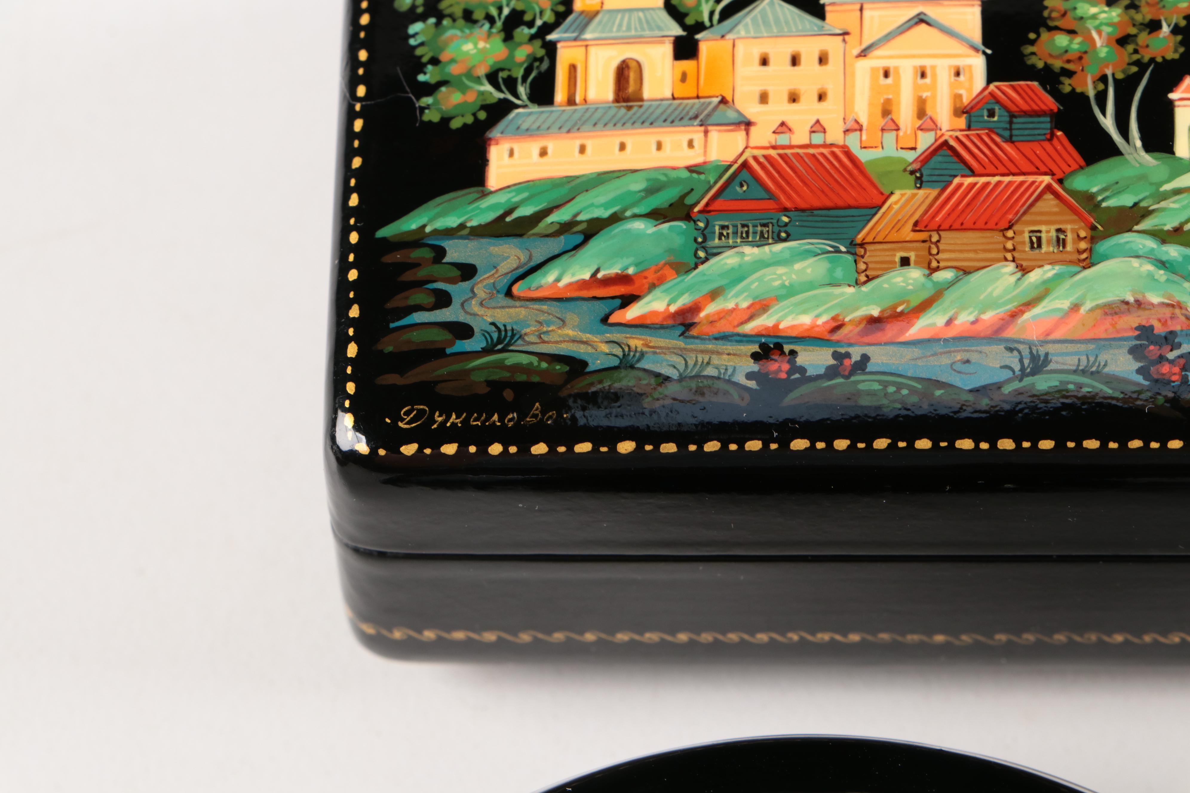 Mystora Russian Folktale Hand-Painted Lacquerware Plaque with Trinket ...