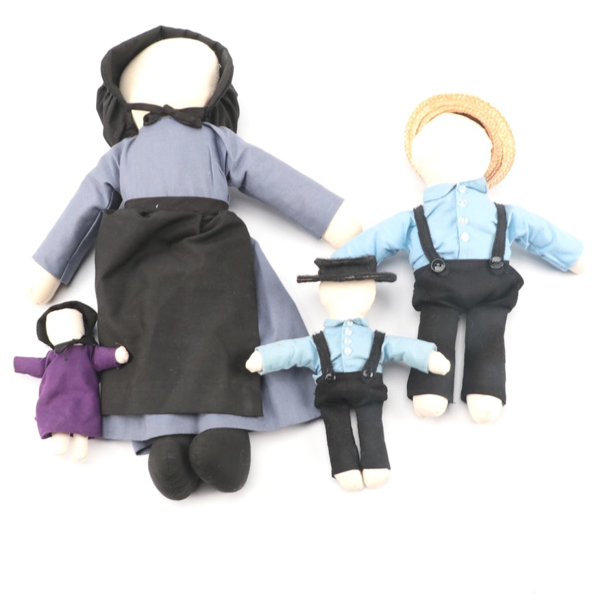 Amish Handmade Faceless Cotton Cloth Dolls | EBTH Amish Handmade Faceless Cotton Cloth Dolls | EBTH