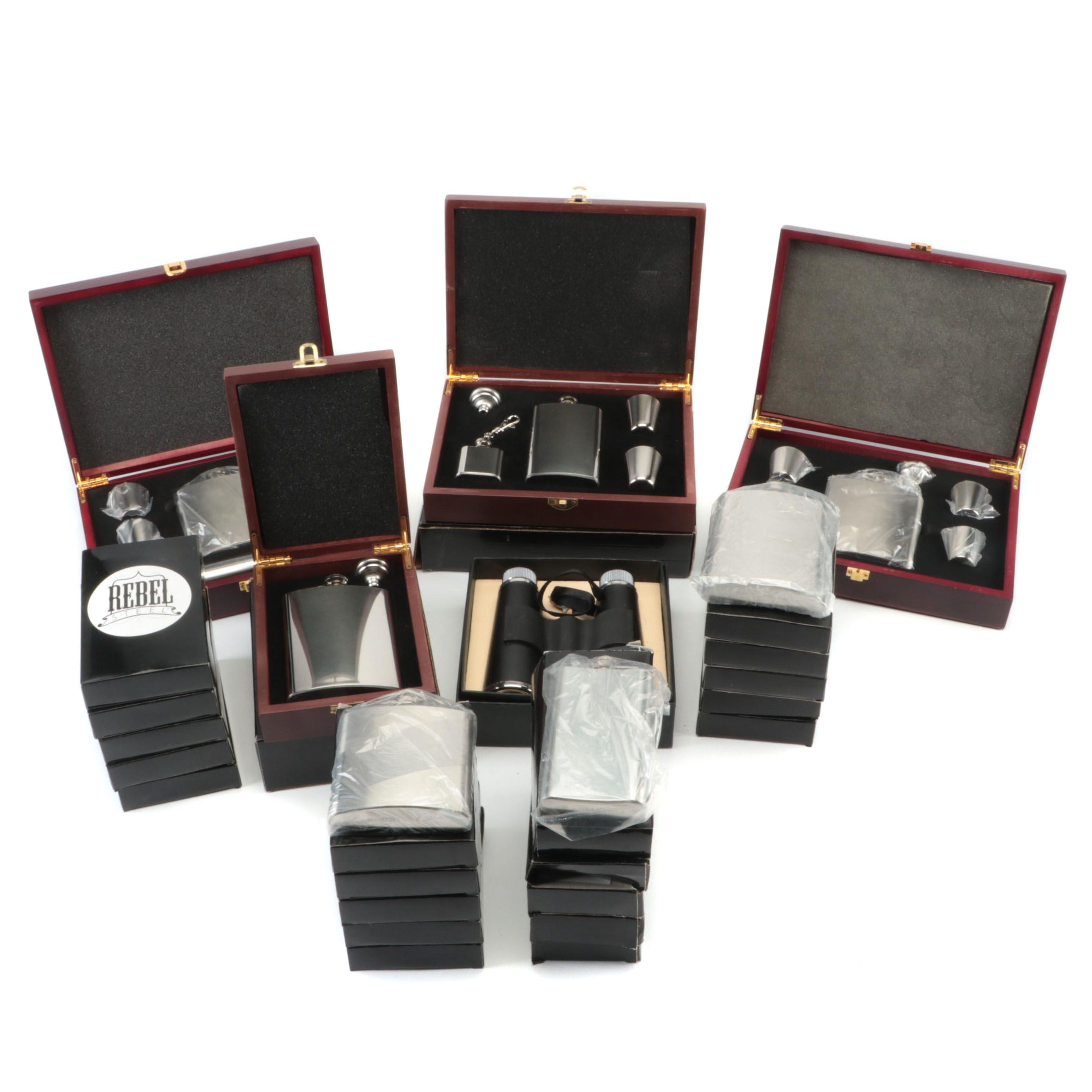 Rebel Steel Hip Flasks and Gift Sets | EBTH