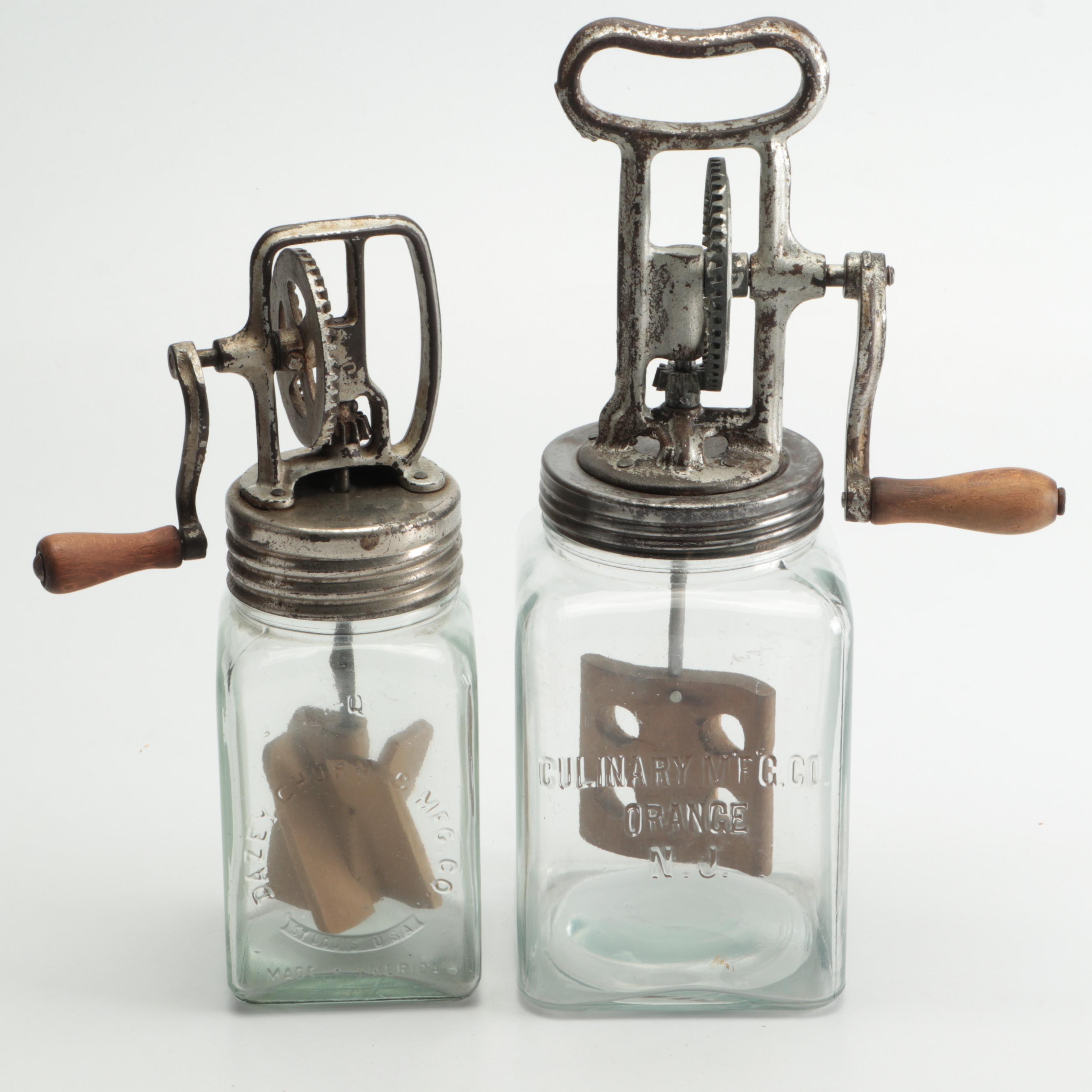 Dazey Churn Butter Churn with Glass Butter Molds Other Kitchen Utensils ...