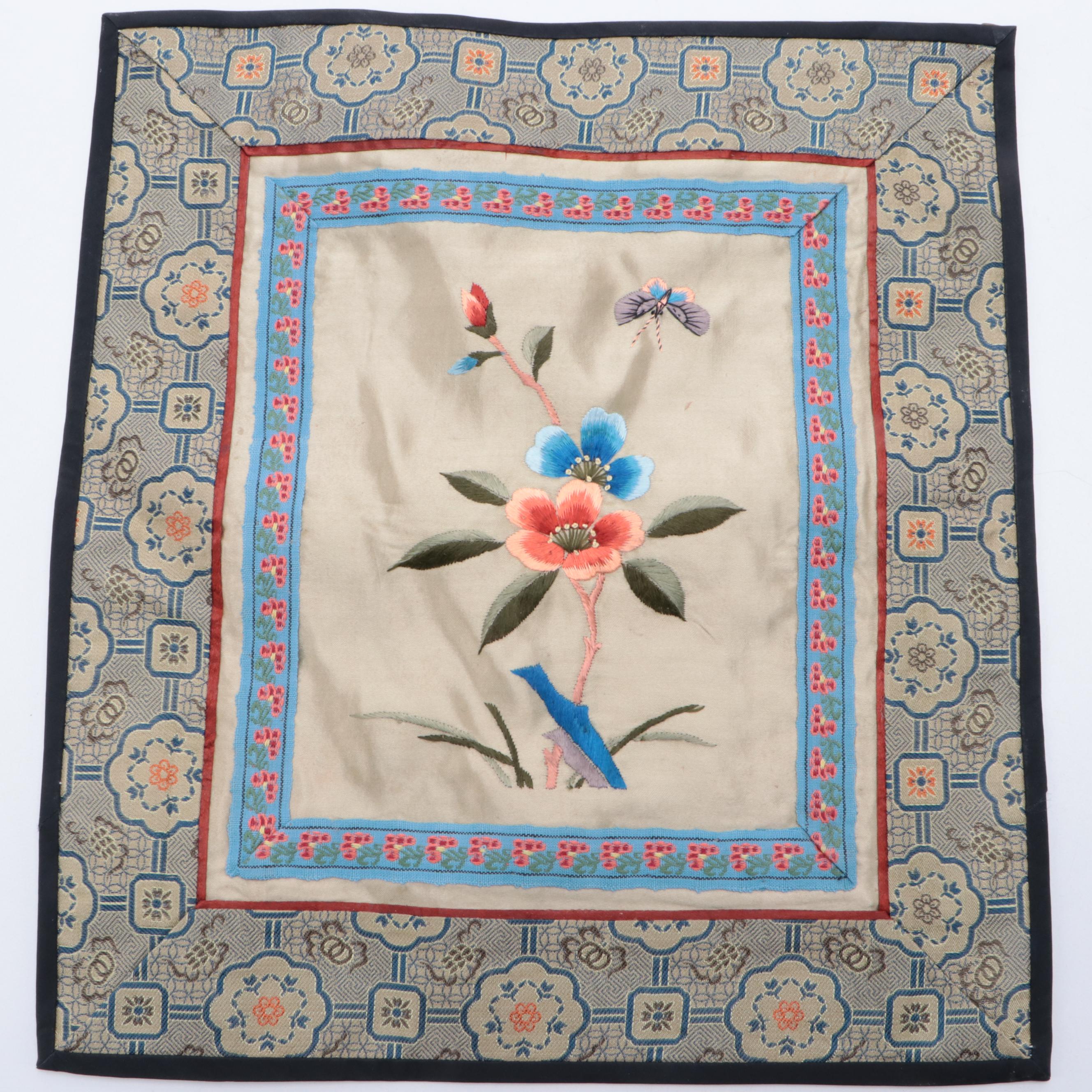 Chinese Cloisonné Bottleneck Vase Pair with Embroidered Silk Mats | EBTH