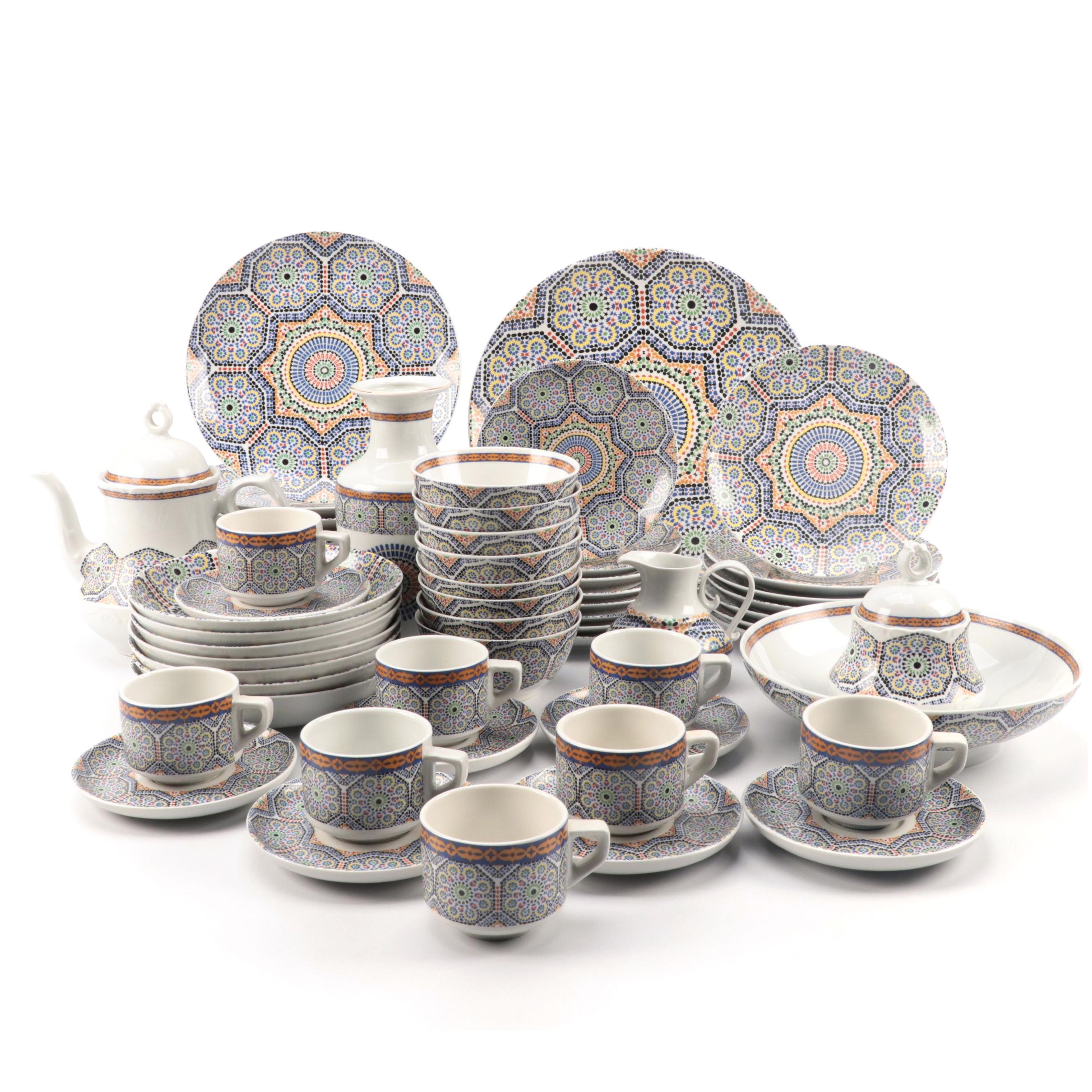 Cocema Fes Moroccan Porcelain Dinnerware in Mosaic Design | EBTH