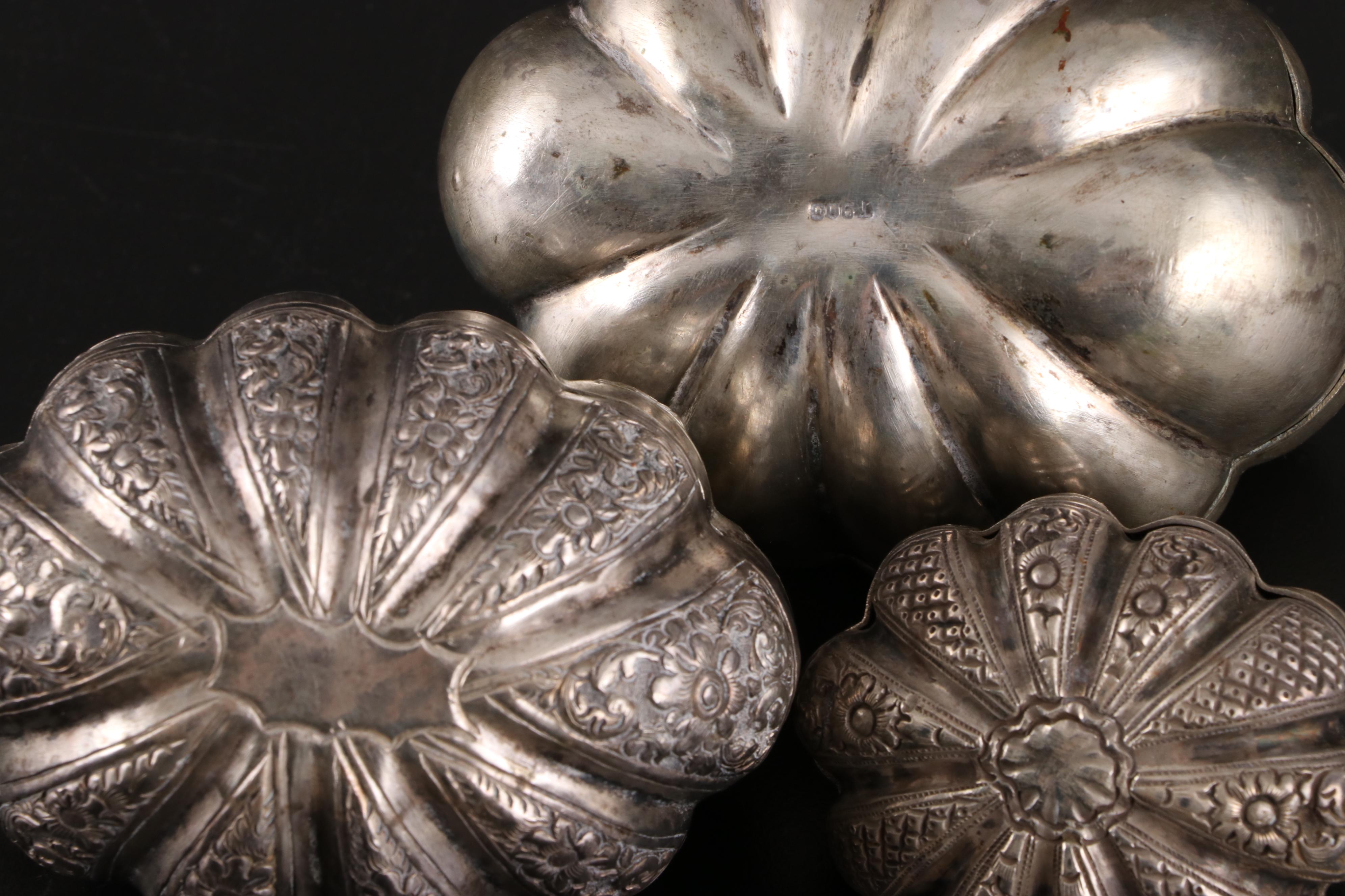 Cambodian Repoussé Silver and Metal Gourd Shaped Betel Boxes | EBTH