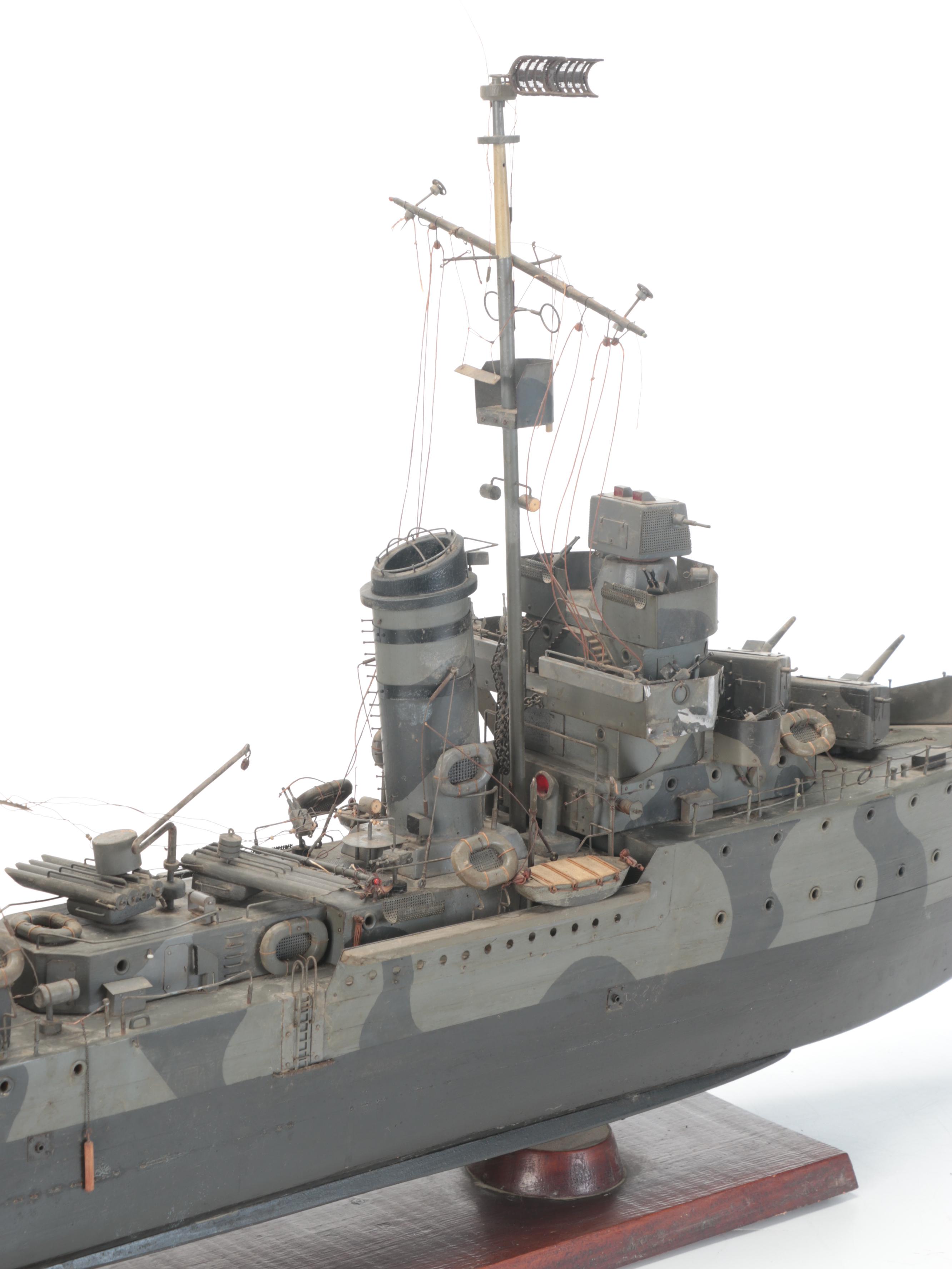 Hand-Crafted U.S. Navy USS Anderson (DD-411) Destroyer Model Ship | EBTH