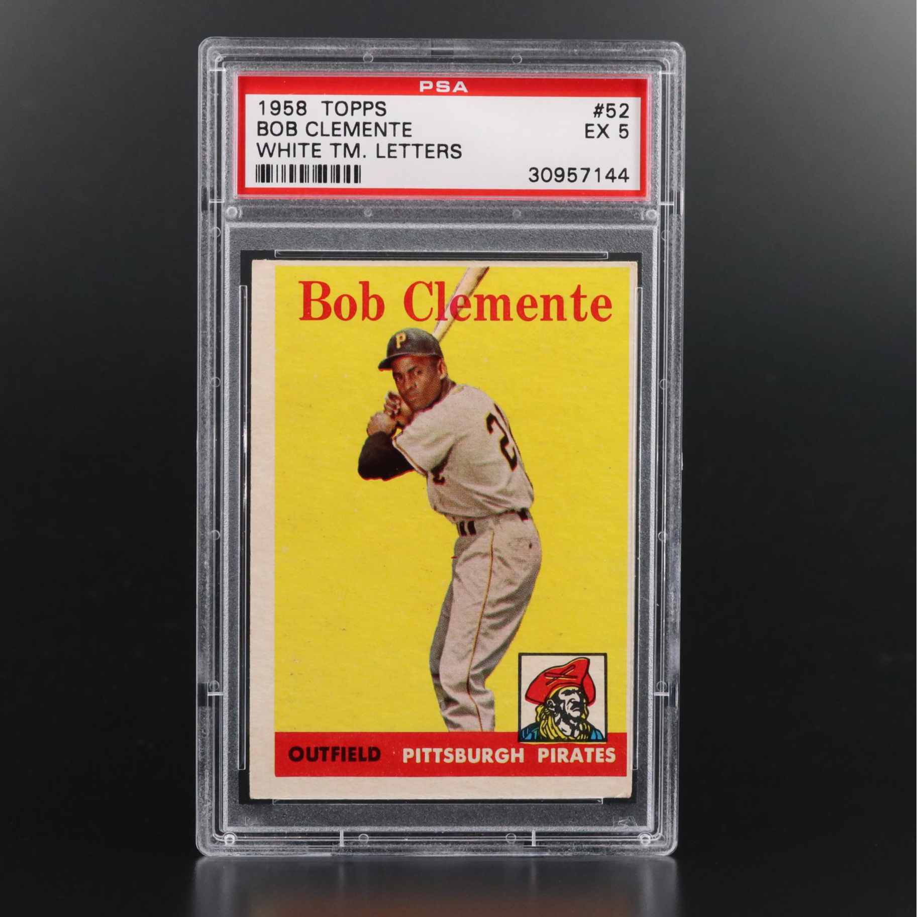 1958 Topps Bob Clemente White TM. Letters #52 PSA Graded EX 5 Baseball ...