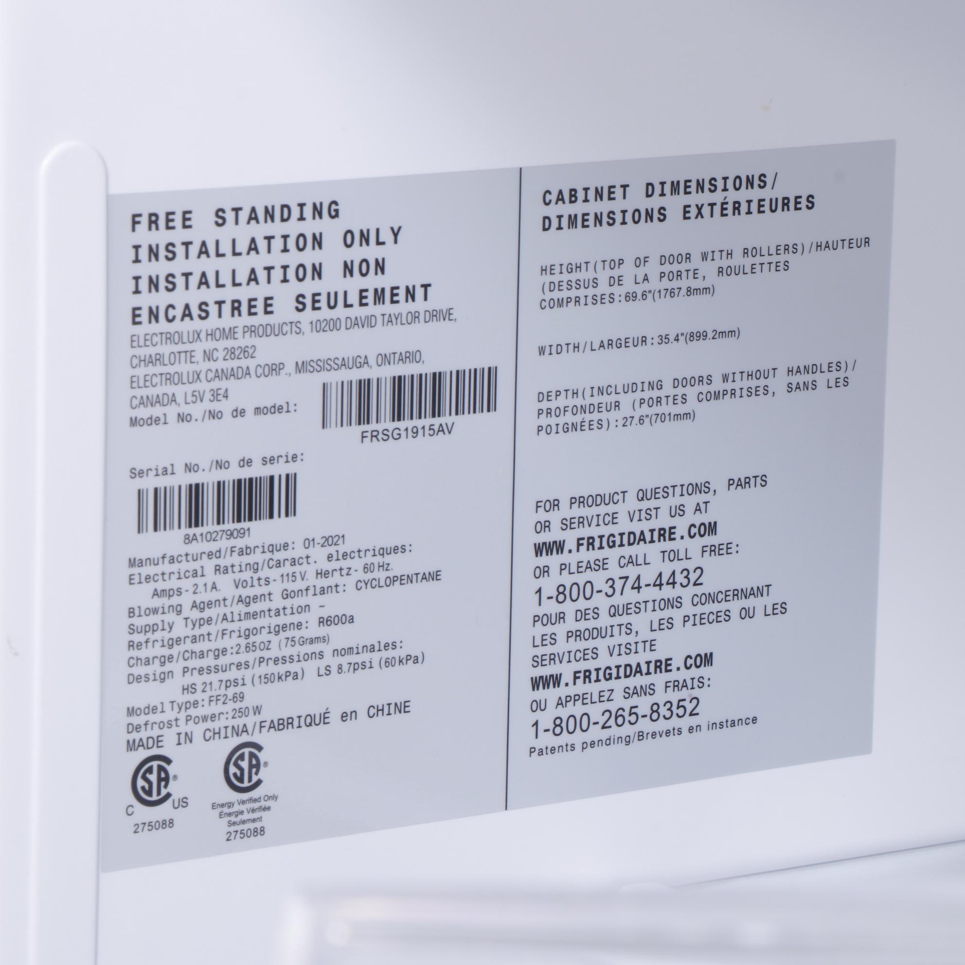 Frigidaire Counter Deep Side-by-Side Refrigerator | Everything But The ...