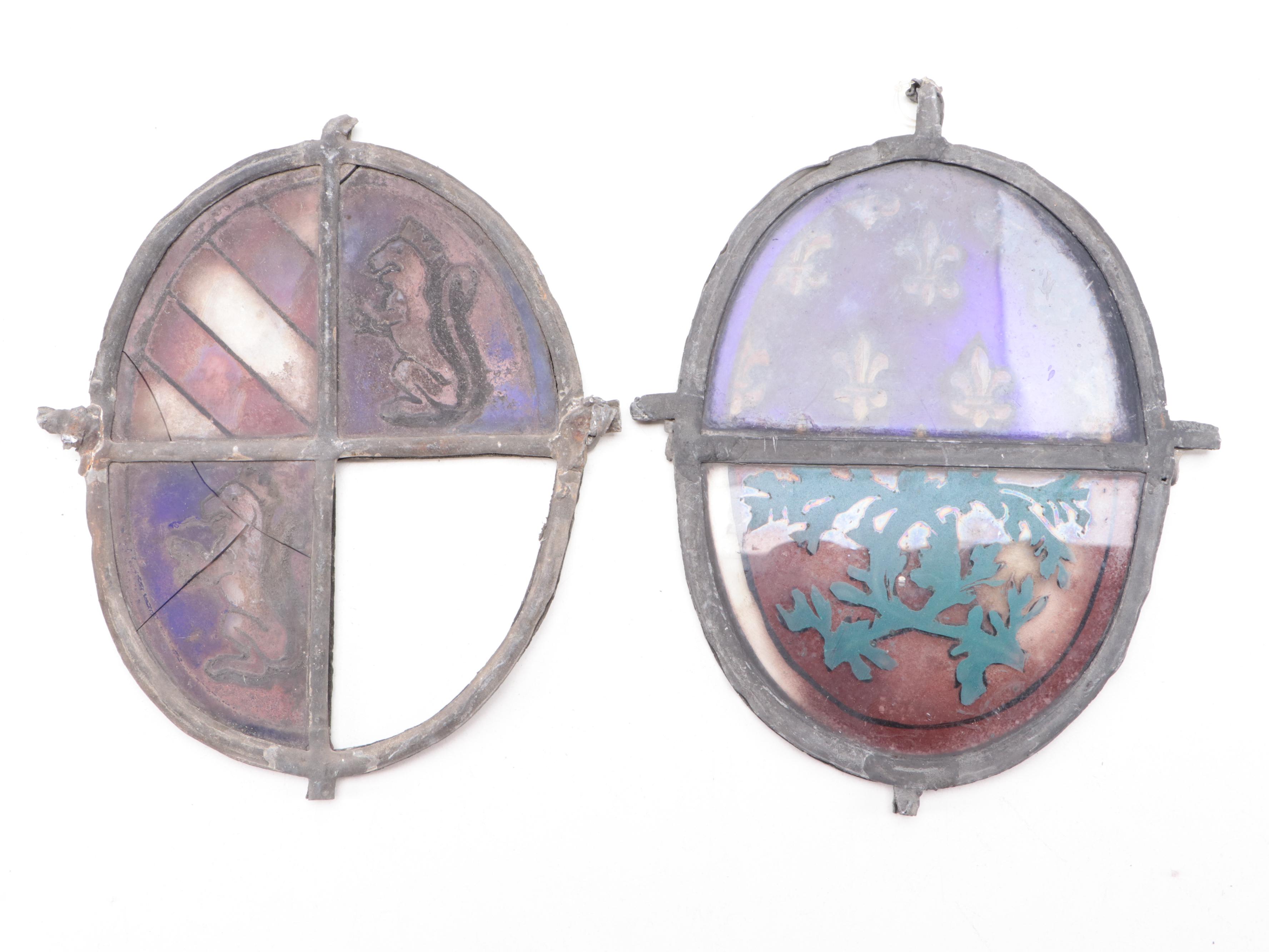 Hand-Painted and Stained Glass Church Window Segments | EBTH