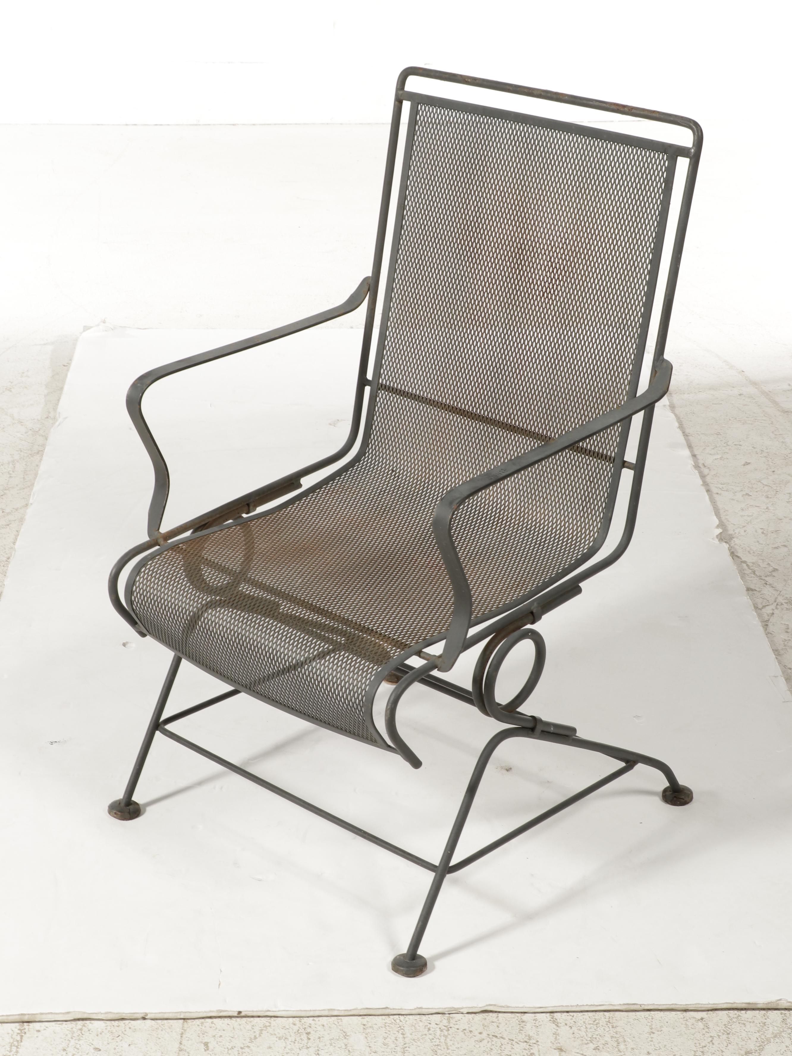 Four Woodard Wrought Iron Rocking Patio Chairs, Mid to Late 20th ...