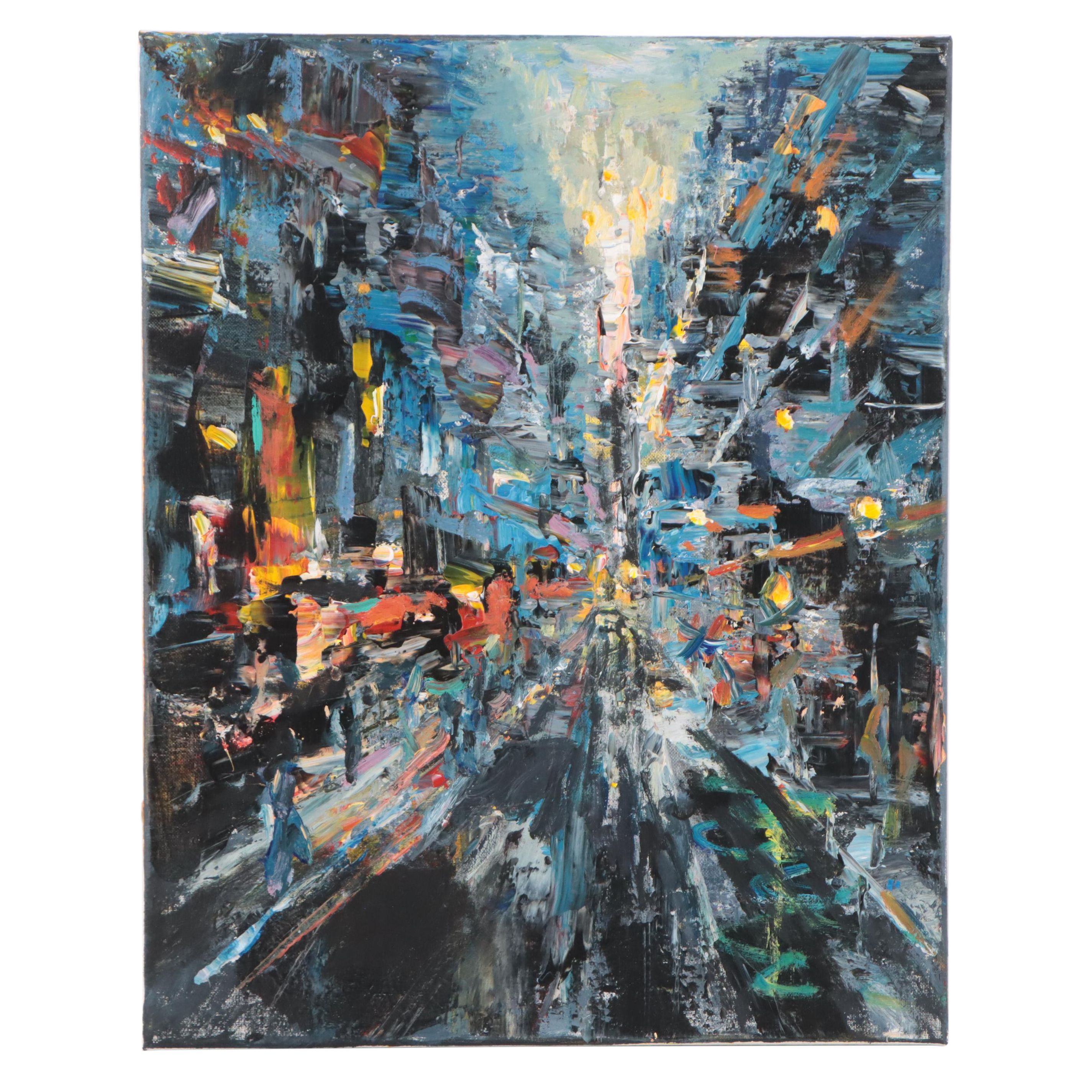 Leif Janek Street View Acrylic Painting, 21st Century | EBTH