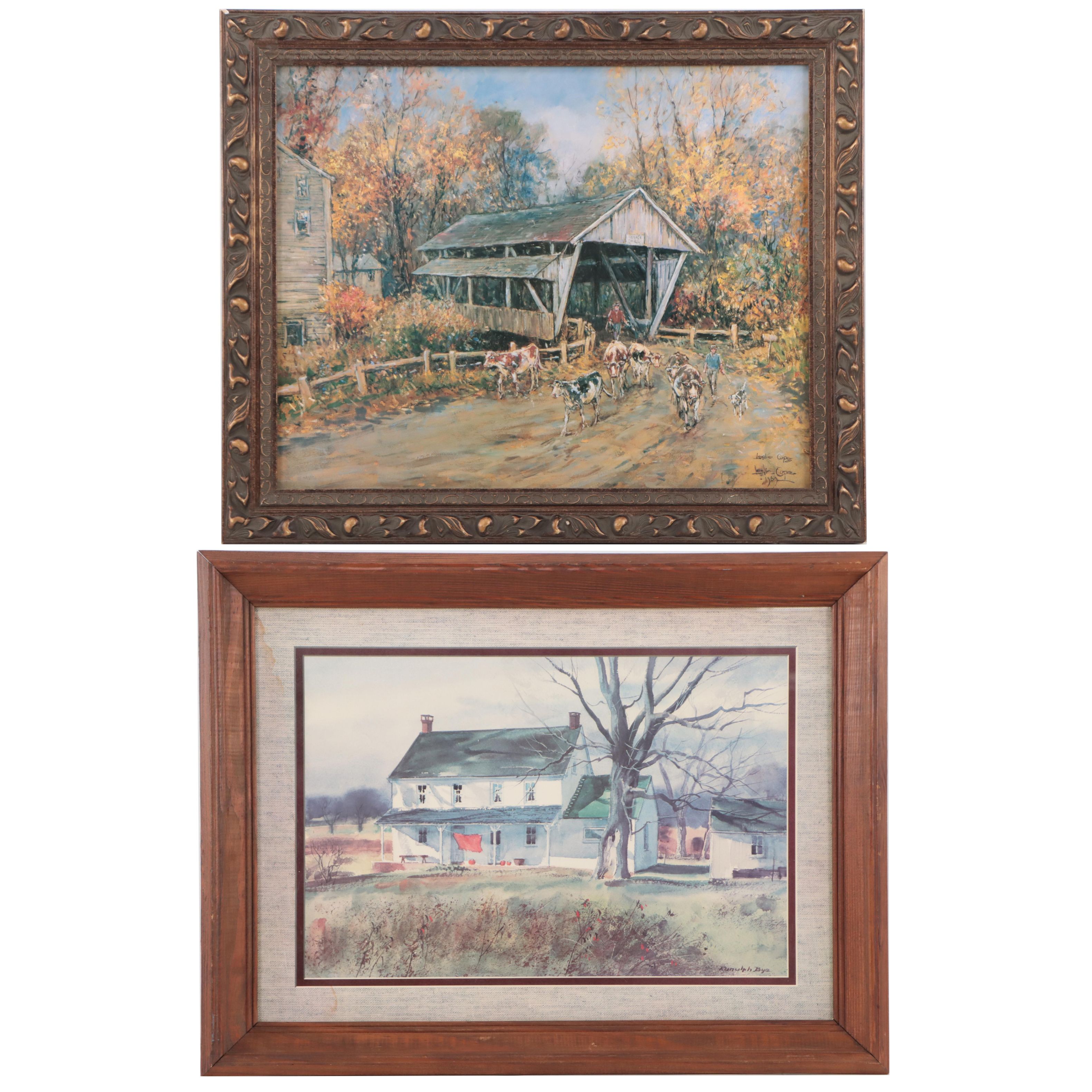 Pair of Offset Lithographs Including After Ranulph Bye of Rural ...
