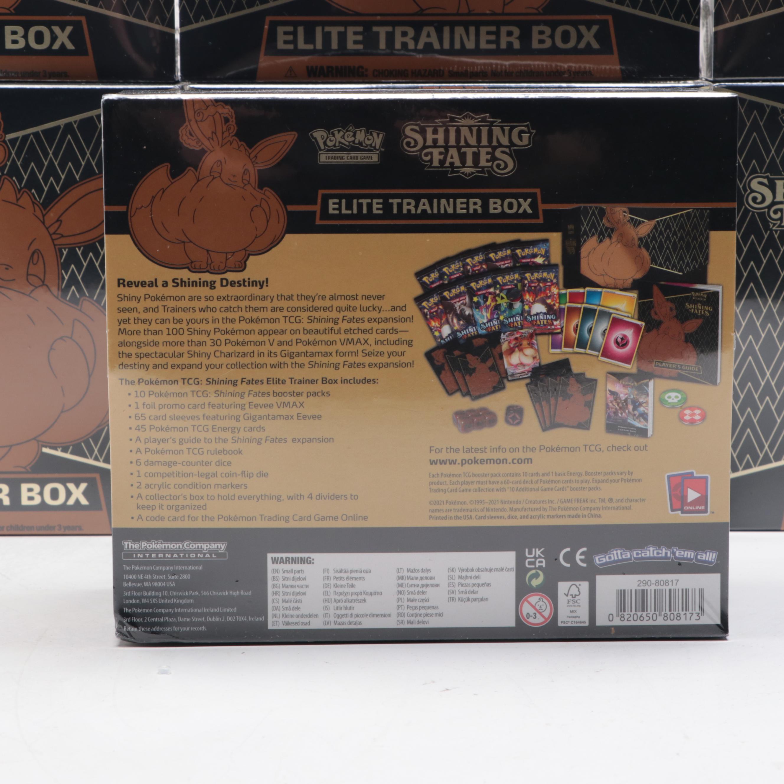 2021 Pokemon Shining Fates Elite Trainer Card Bundle Boxes, Over 1000 ...