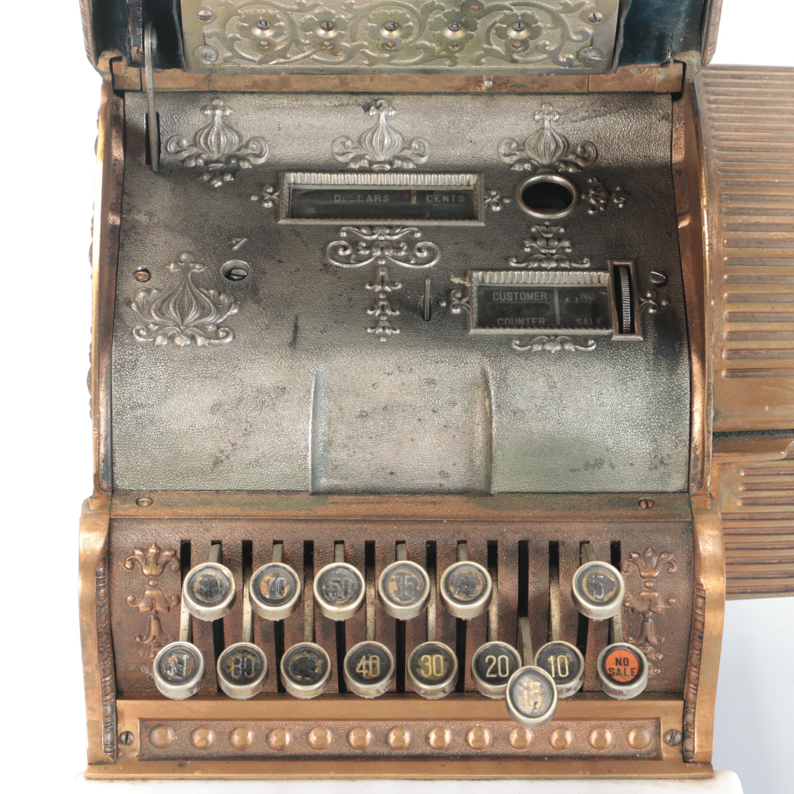 National Cash Register Co. Model 317 Brass and Marble Cash Register ...
