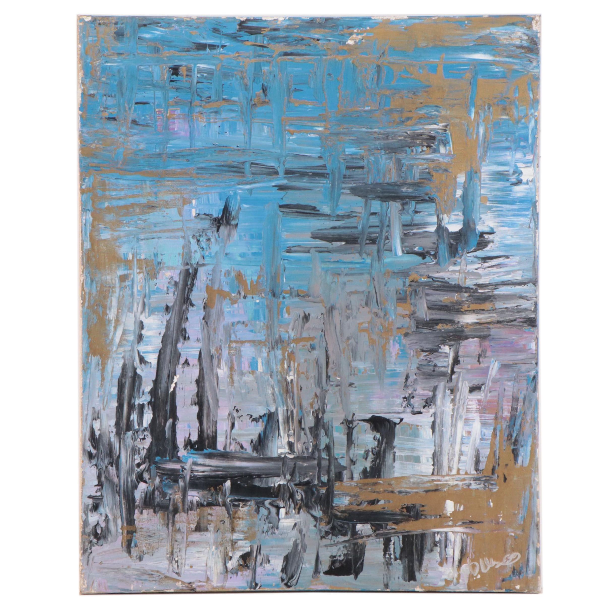 Nyeta Allen Abstract Acrylic Painting "The Dock" | EBTH
