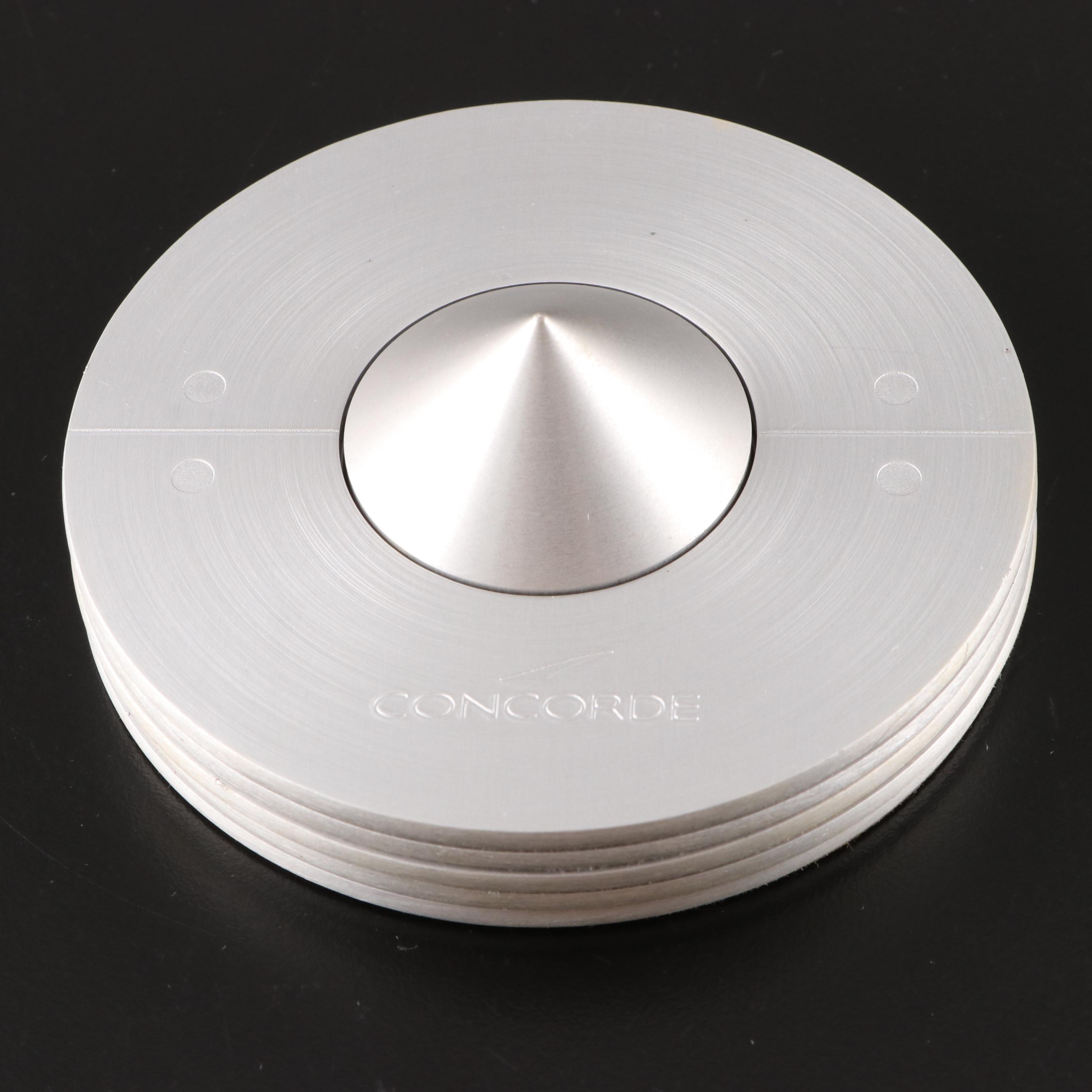 British Airways Concorde Spun Aluminum Stacking Coaster Set, 1990s | EBTH