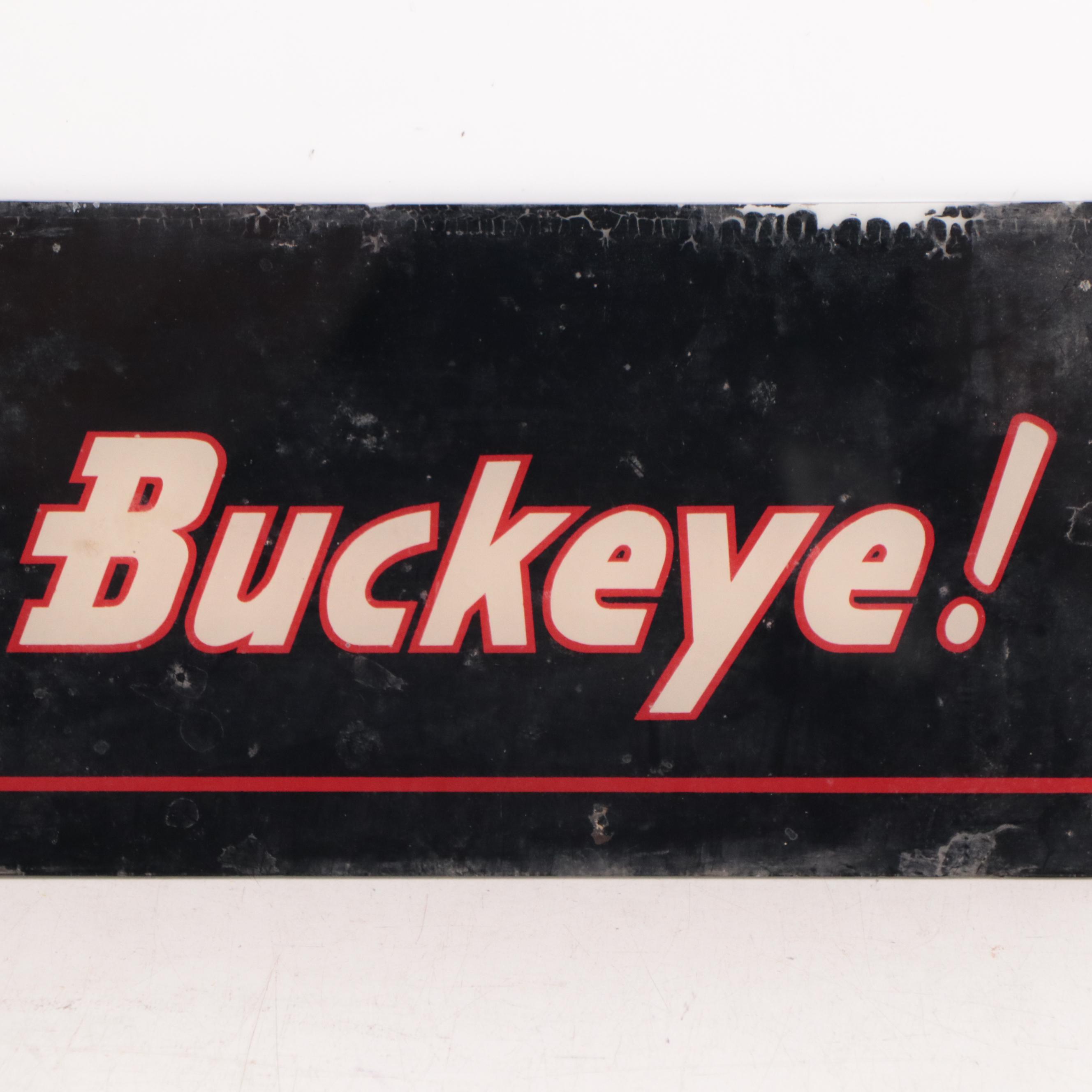 Reverse Applied Glass Buckeye Beer Sign, Mid-20th Century | EBTH