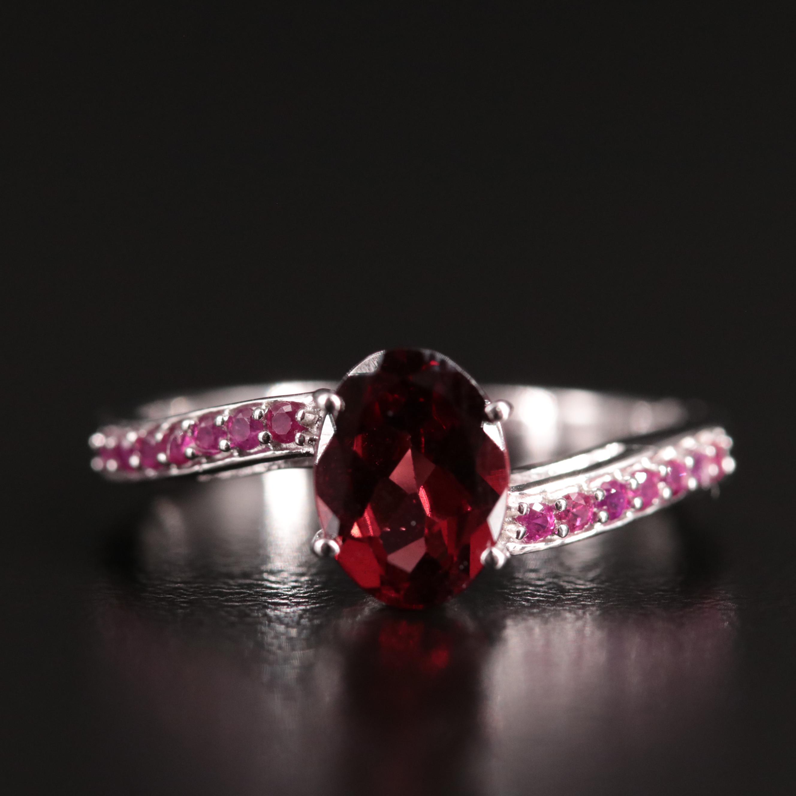 14K Garnet and Ruby Bypass Ring | EBTH