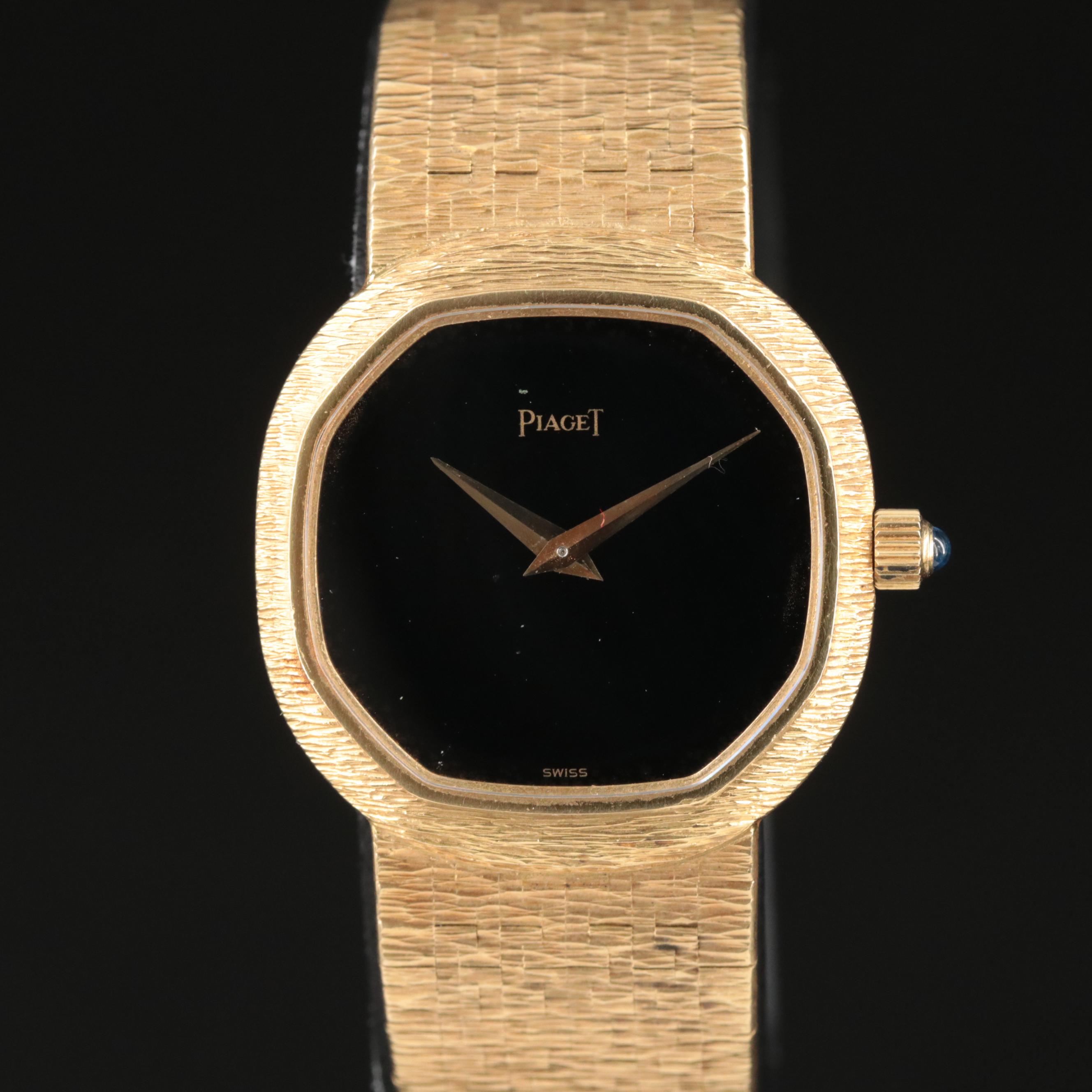 18K Piaget Octagonal Black Dial, Stem-Wind Wristwatch | EBTH