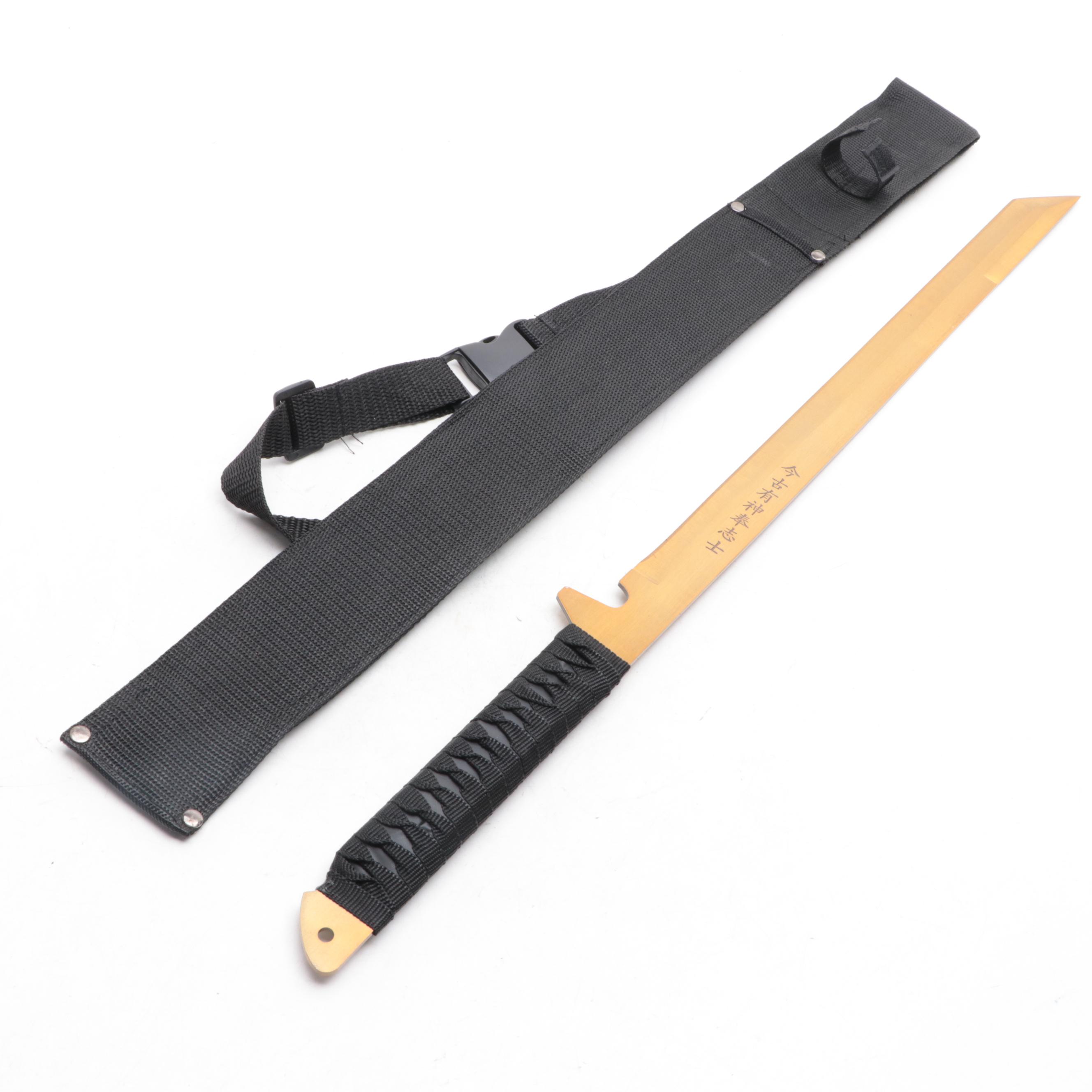 Hero Edge Gold Color Stainless Full Tang Sword With Machete, Nylon ...