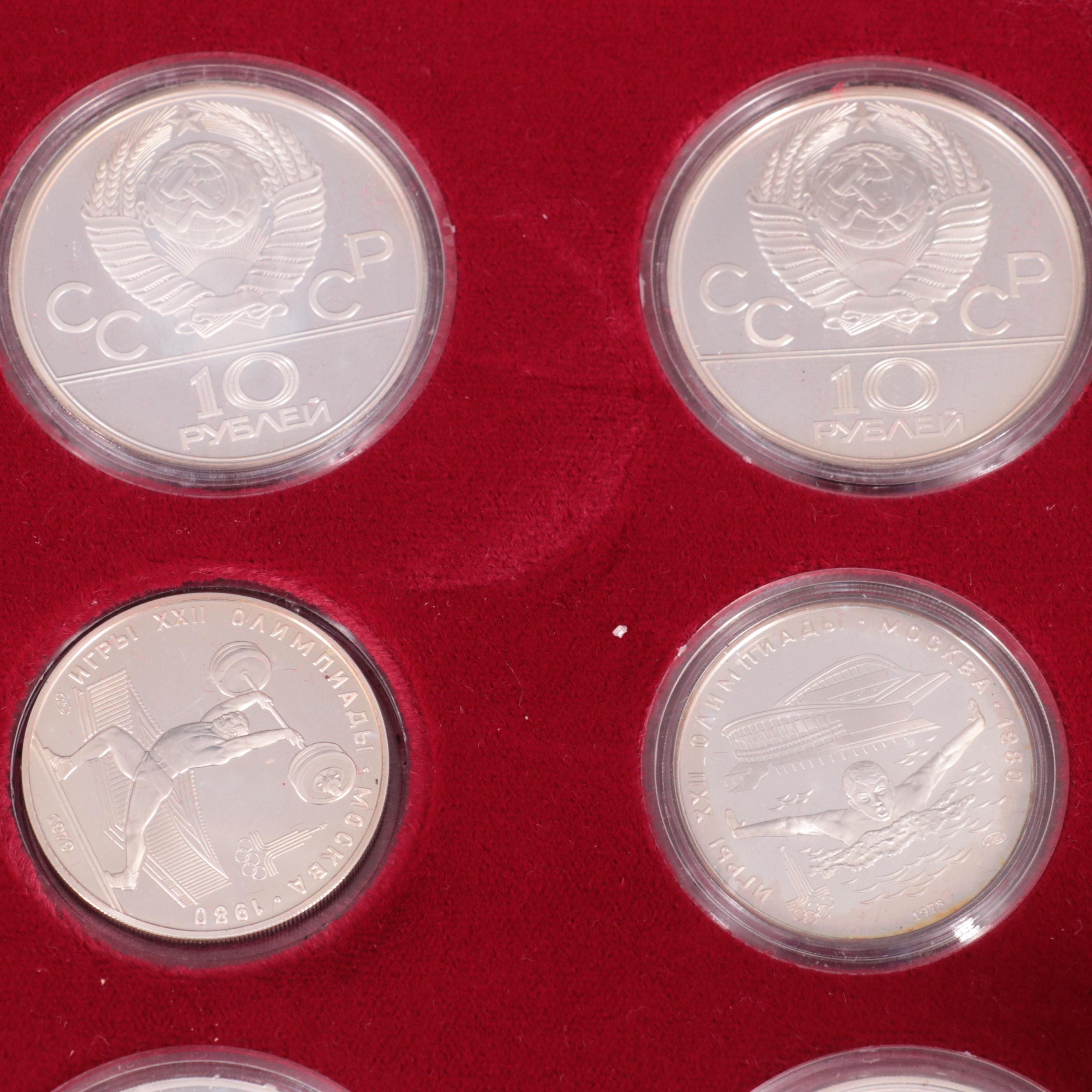 Set of Twenty-Eight 1980 Russia 5 and 10 Ruble Olympic Silver Coins | EBTH
