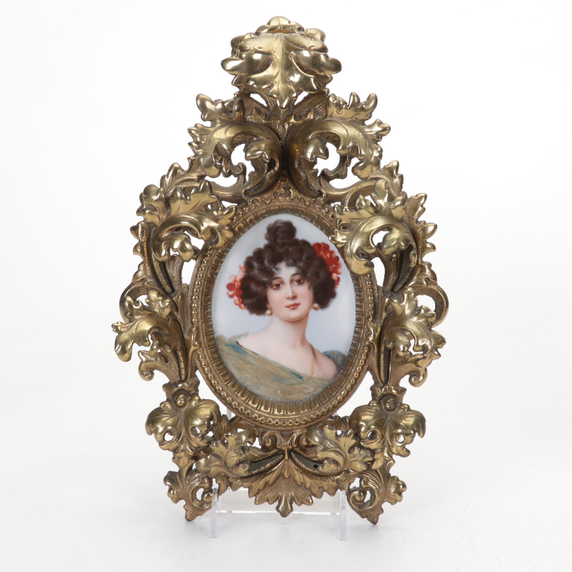 European Queen Louise of Prussia and Other Portrait Plaque in Brass ...