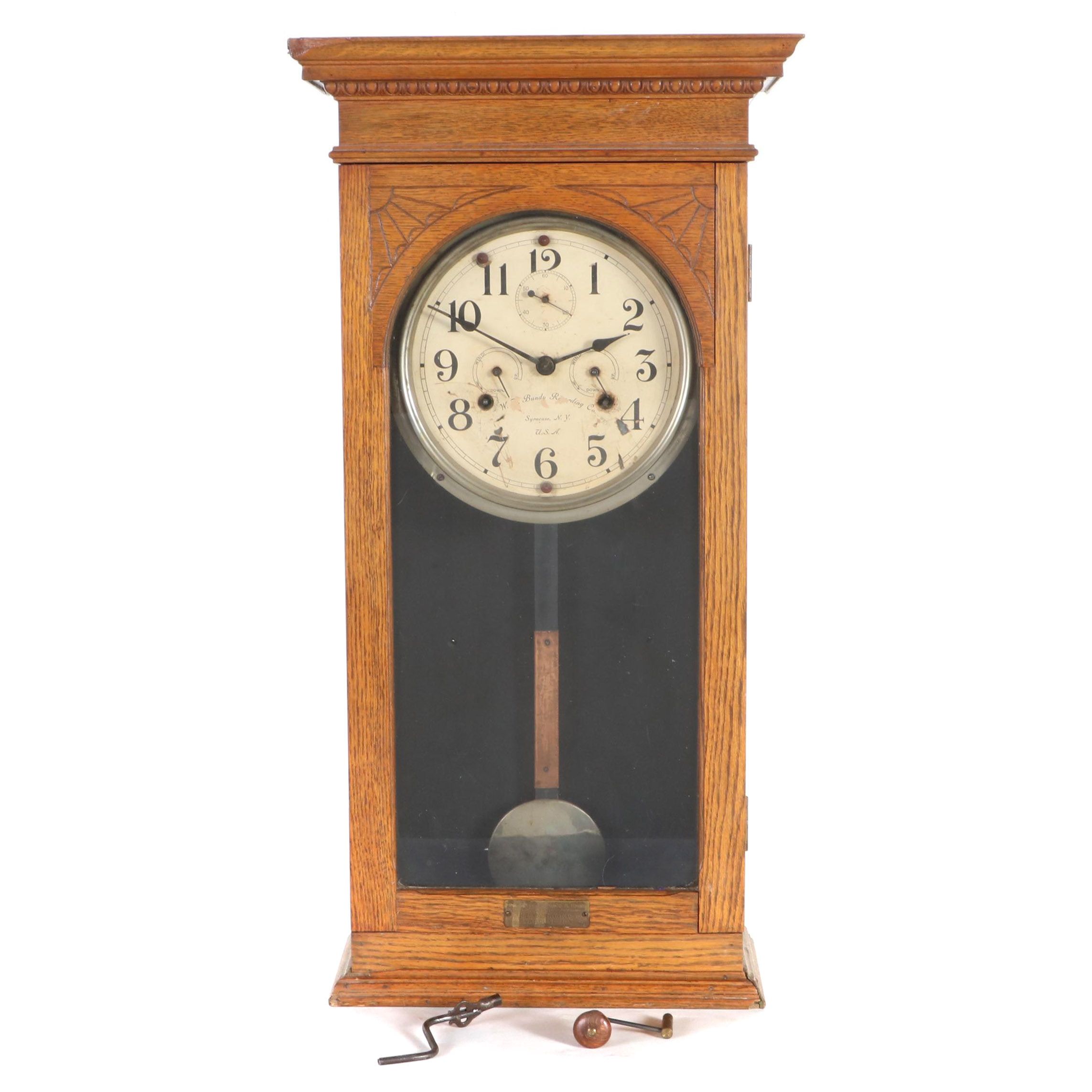 W.H. Bundy Recording Co. Oak Wall Clock | EBTH