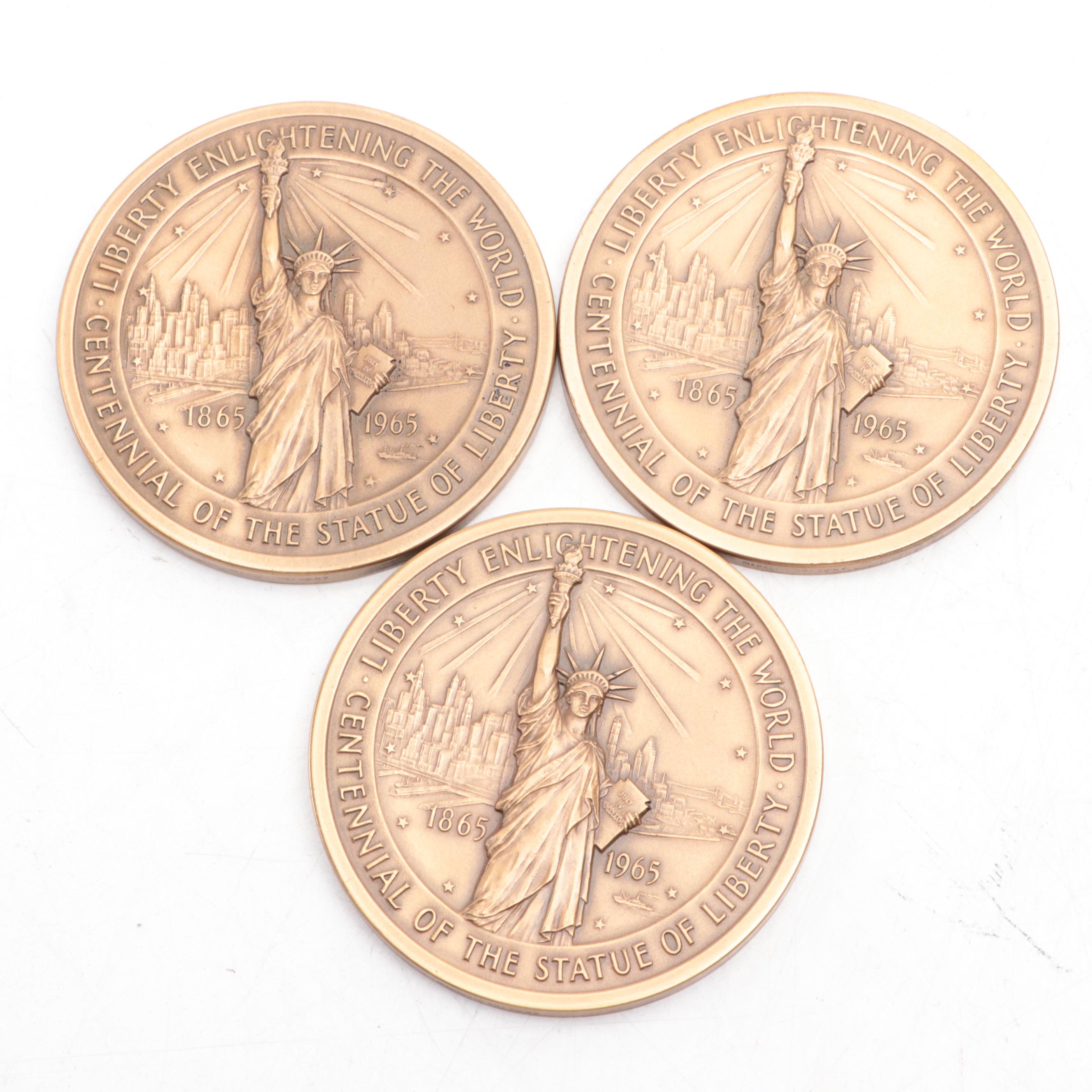 Centennial of the Statue of Liberty and Thomas Jefferson Bronze Tokens ...