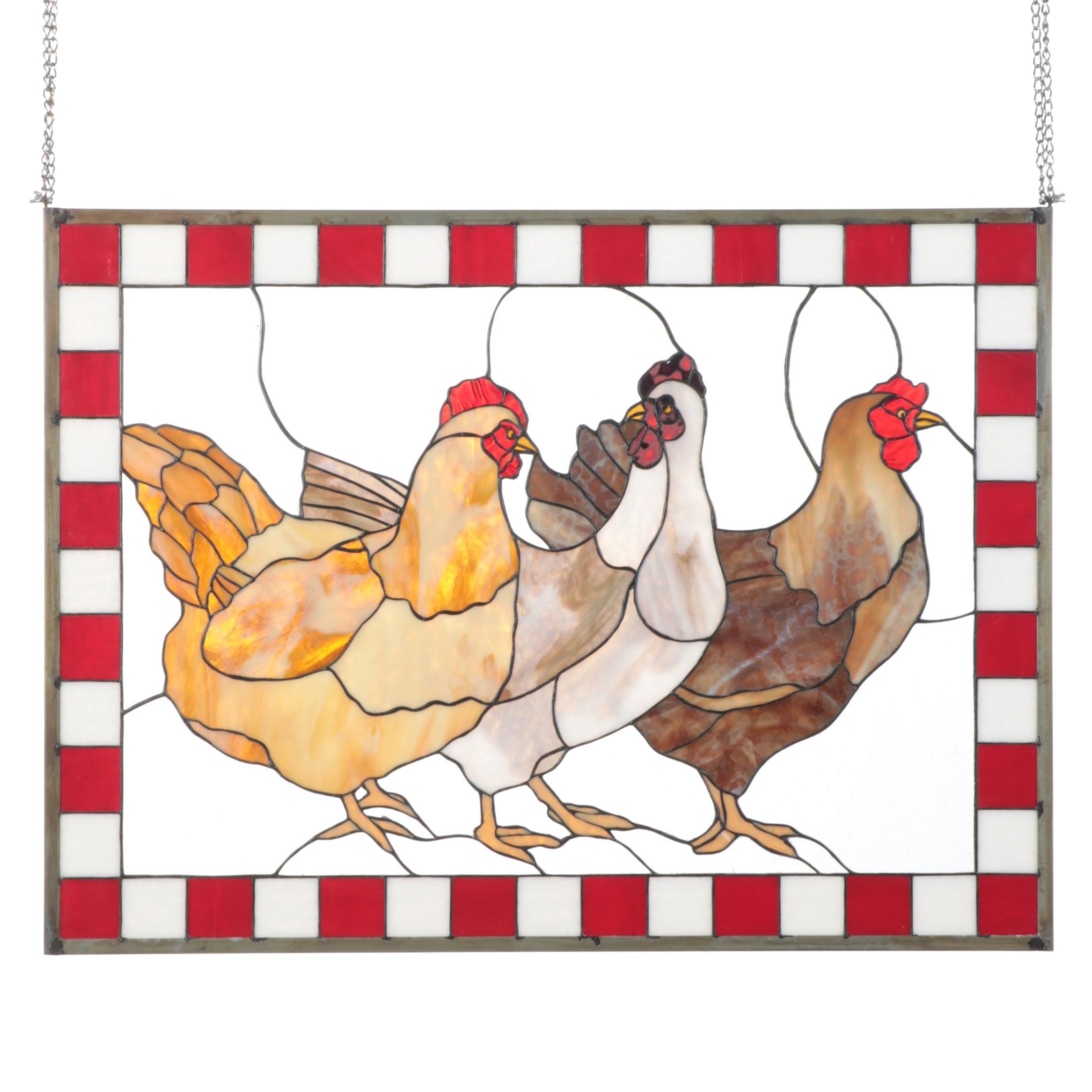 Chicken Stained Glass Window Panel | EBTH