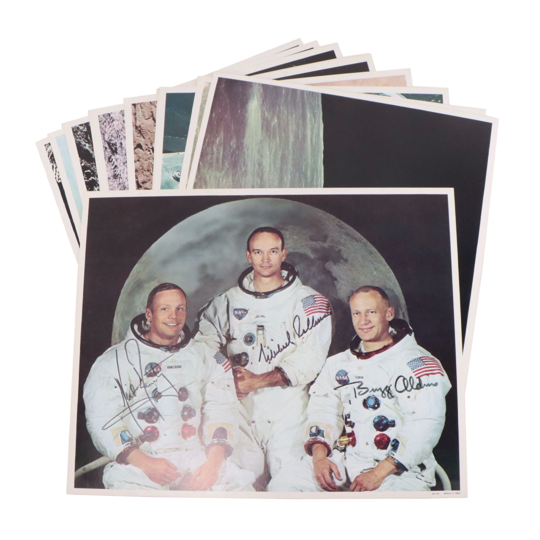 Offset Lithographs of Apollo 11 Images Including Group Portrait of ...