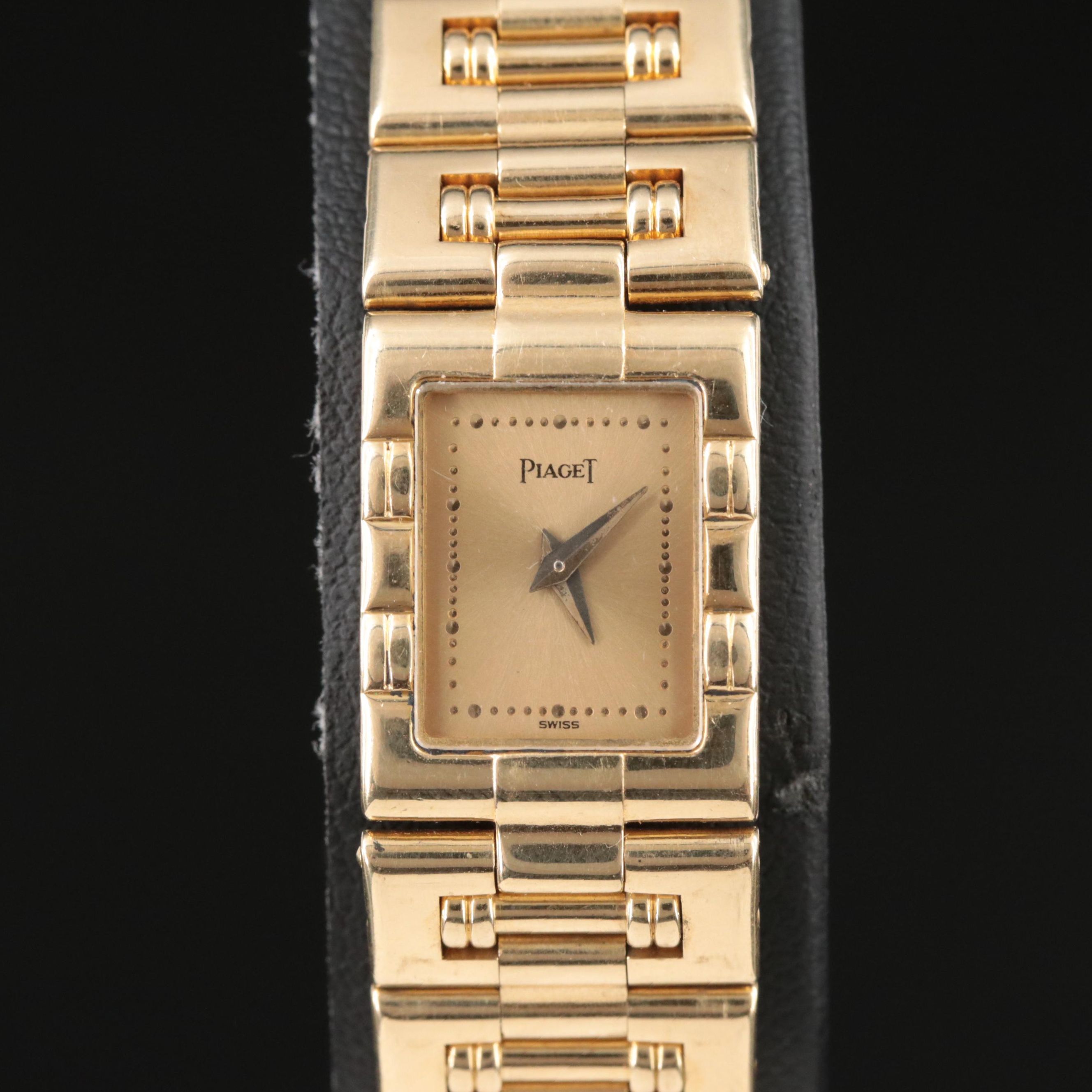 18K Piaget Dancer Quartz Back Button Set Watch | EBTH