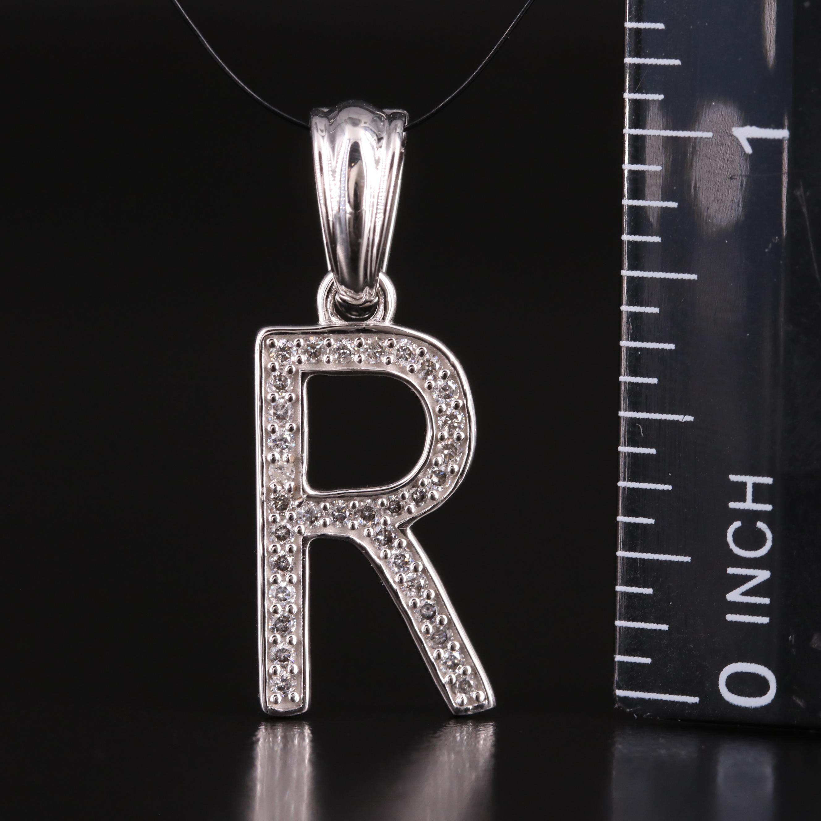 14K 0.23 CTW Diamond Initial " R " Enhancer Pendant | EBTH