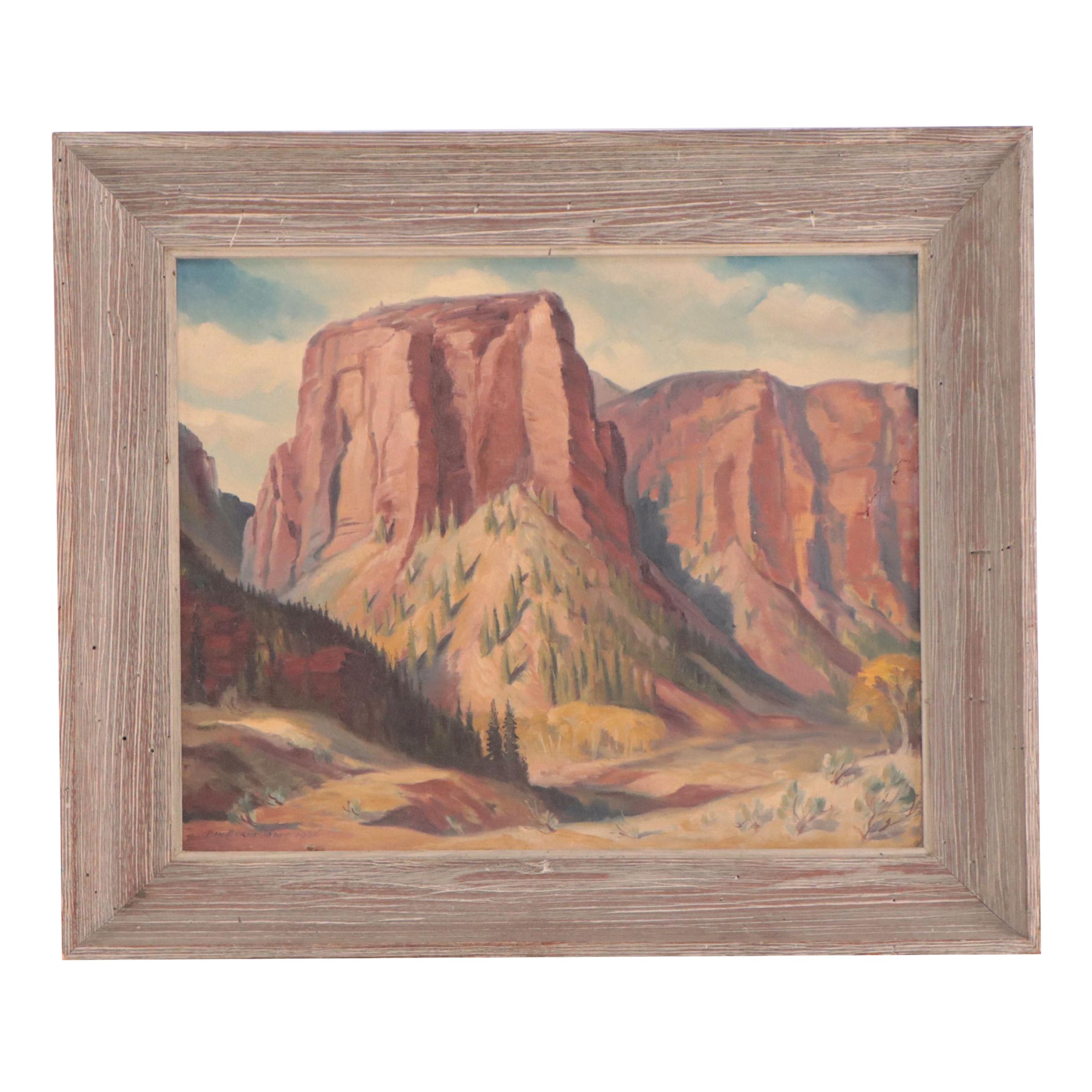 Dan Burne Jones Western Landscape Oil Painting, 1950 | EBTH