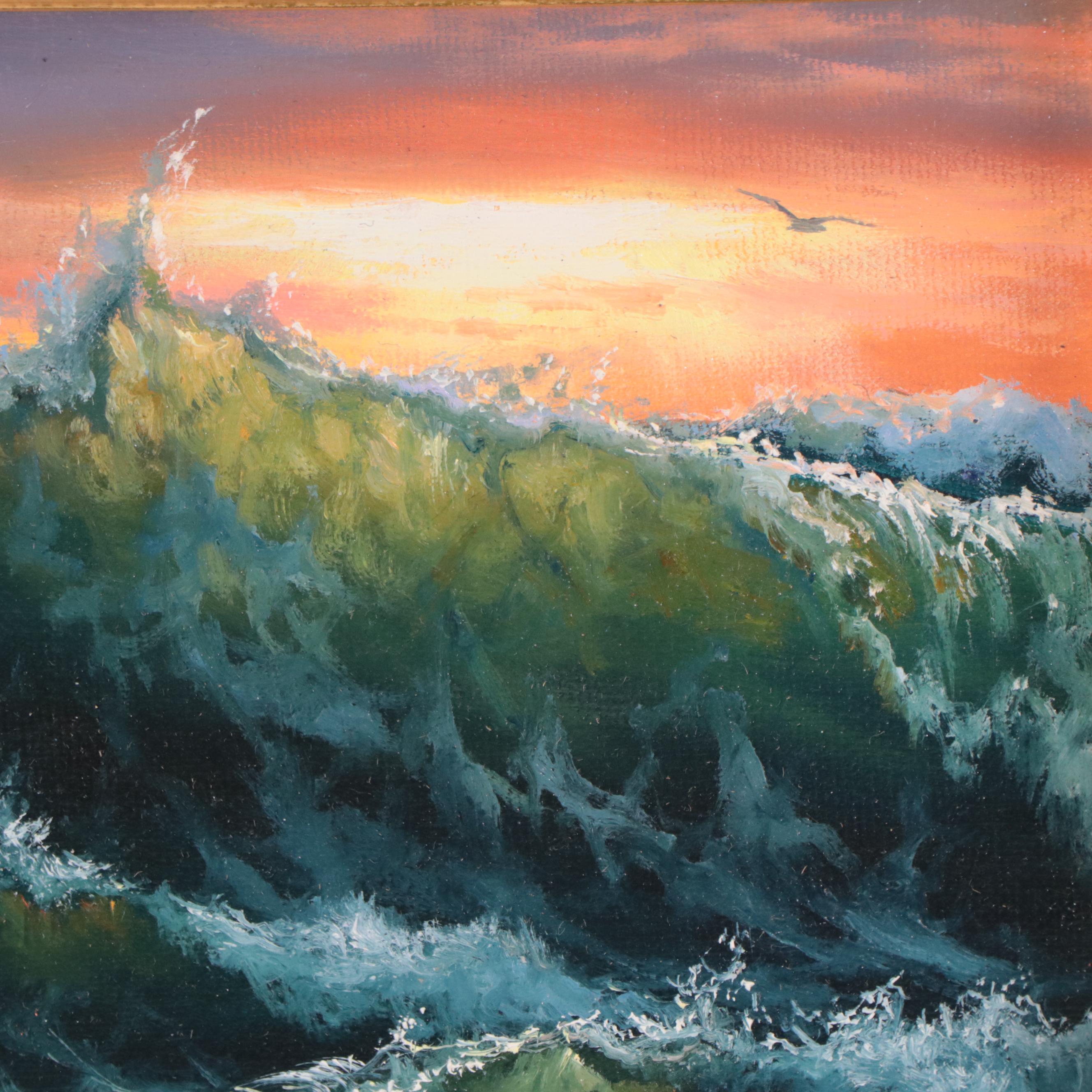 Jevgenijus Litvinas Seascape Oil Painting "Ocean Waves," 2022 | Everything But The House