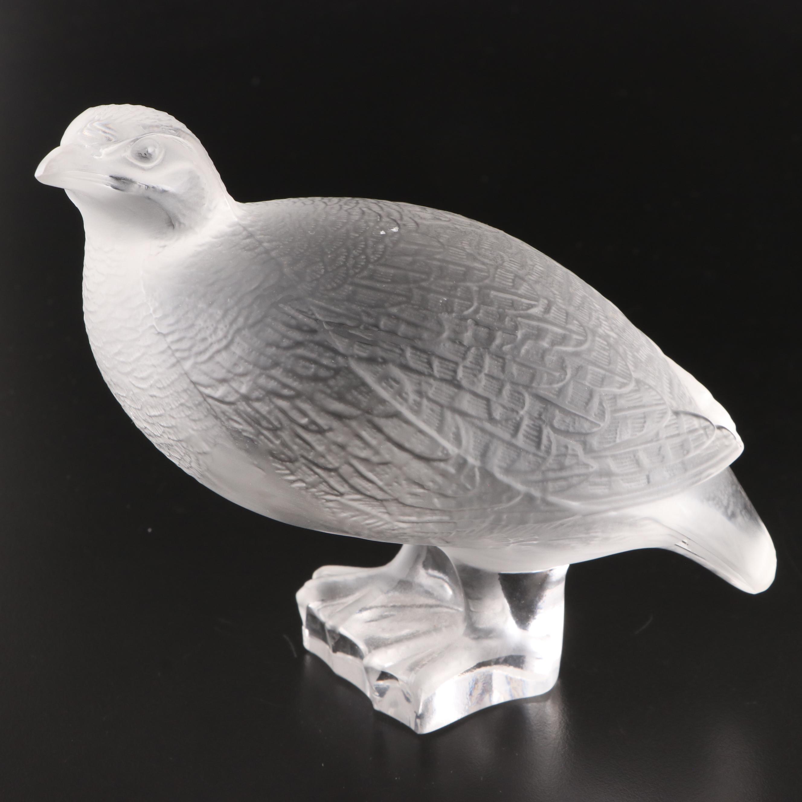 Lalique "Perdrix" Frosted Crystal Partridge Figurine, Mid/Late 20th ...