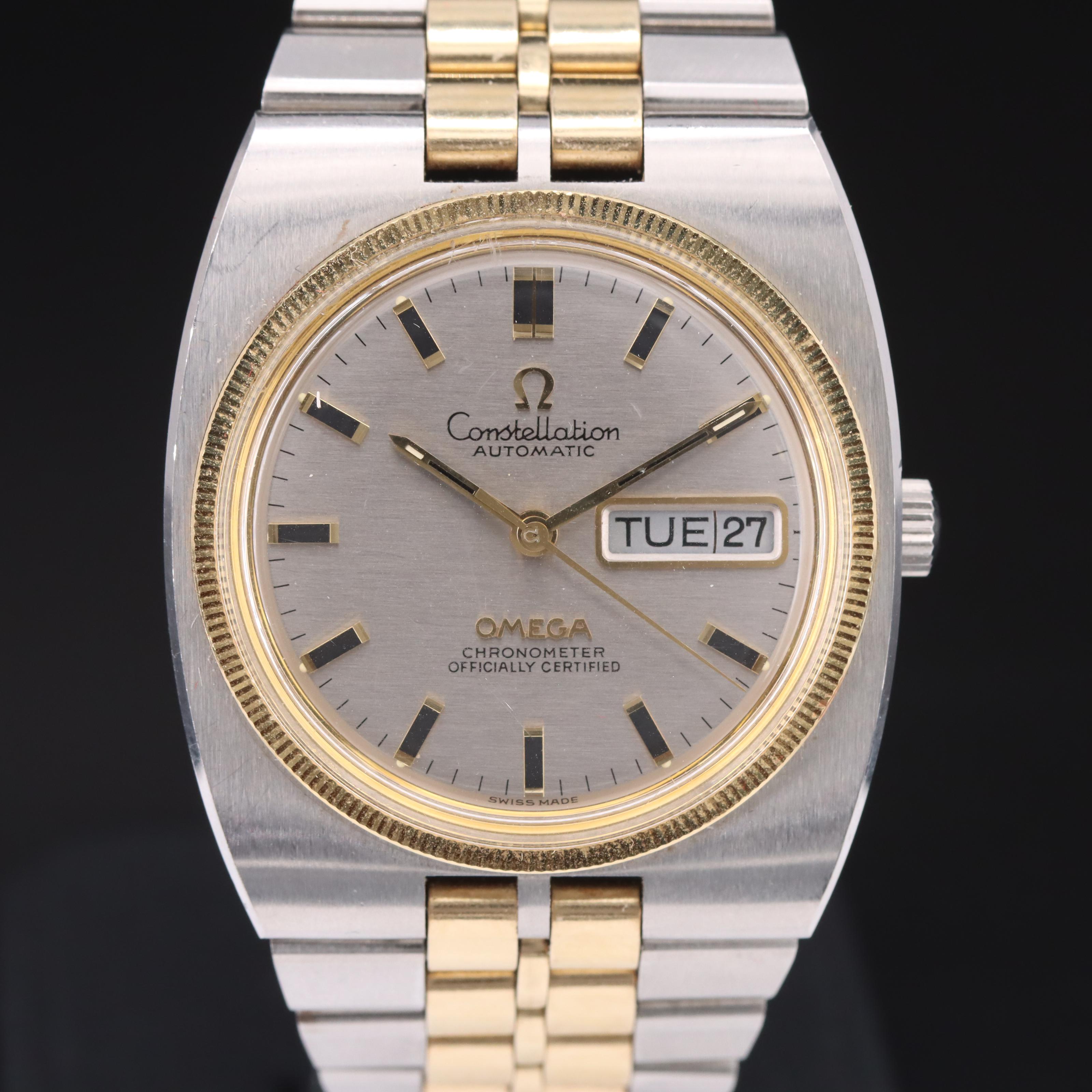 Vintage Omega Constellation Automatic Day-Date Chronometer Wristwatch ...