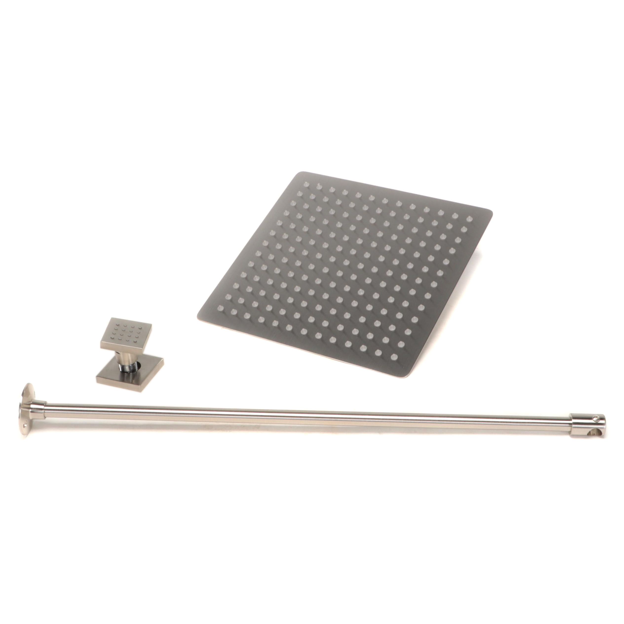 12" Rainfall Showerhead With OD Shower Riser Support and Swivel Body ...